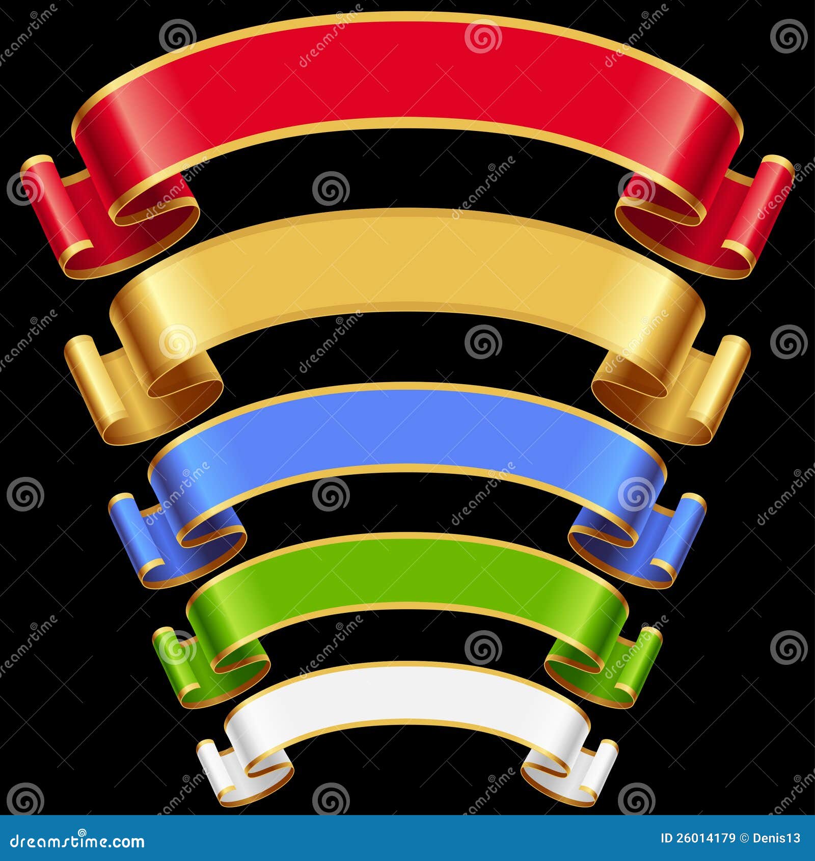 Vector Ribbons set 7 stock vector. Illustration of blue - 26014179
