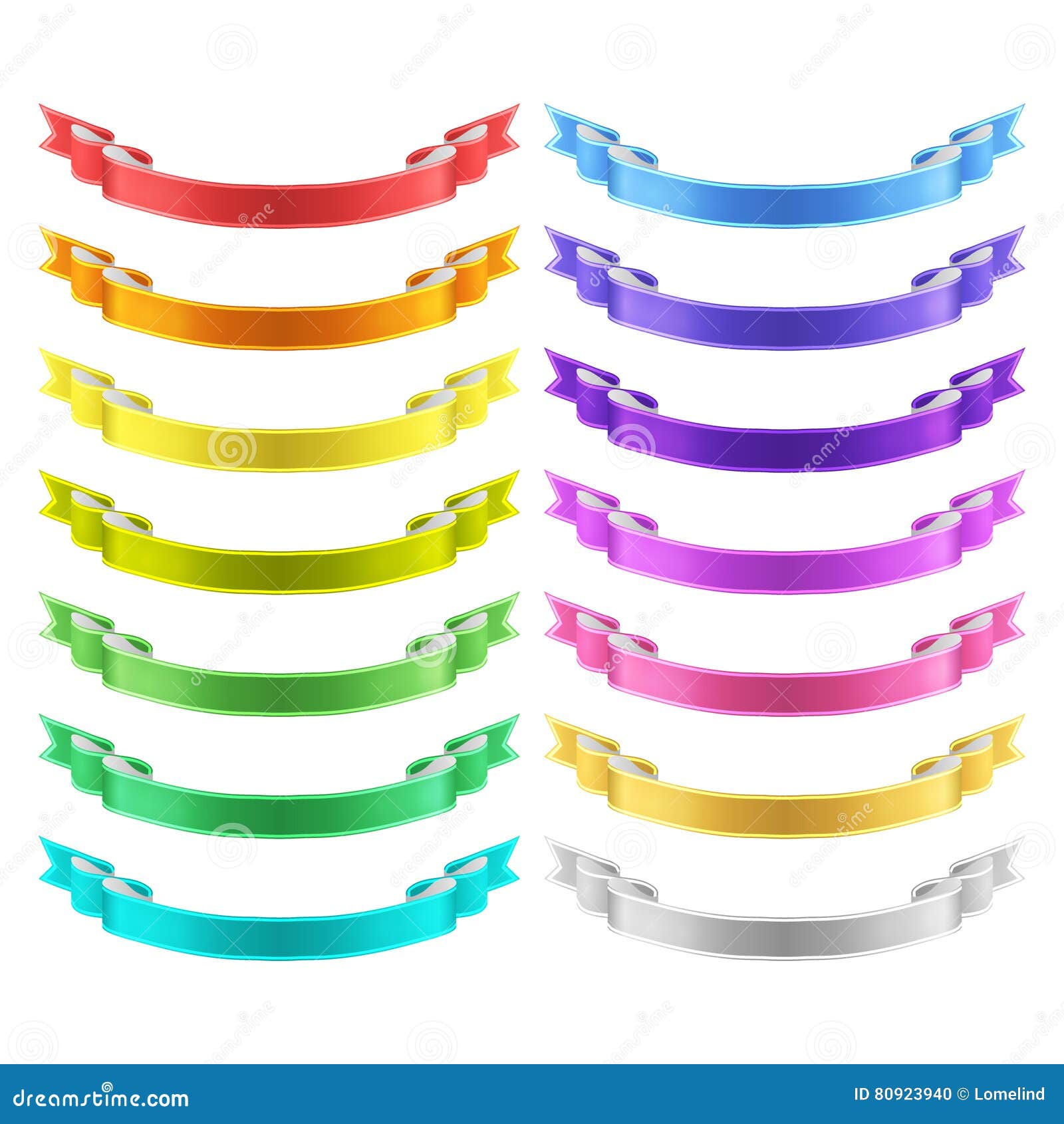 Vector ribbons set stock illustration. Illustration of empty - 80923940