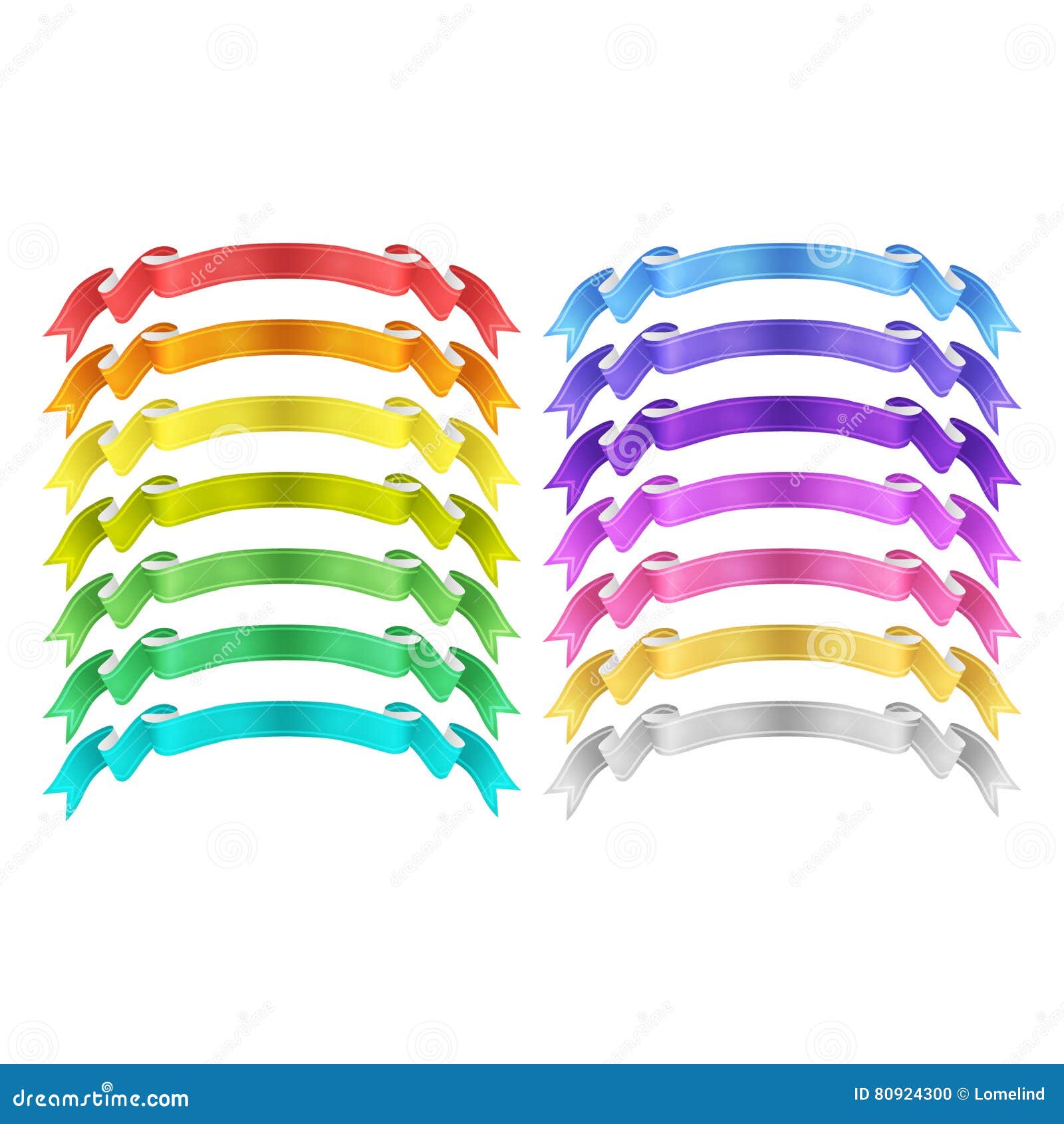 Vector ribbons set stock illustration. Illustration of empty - 80924300