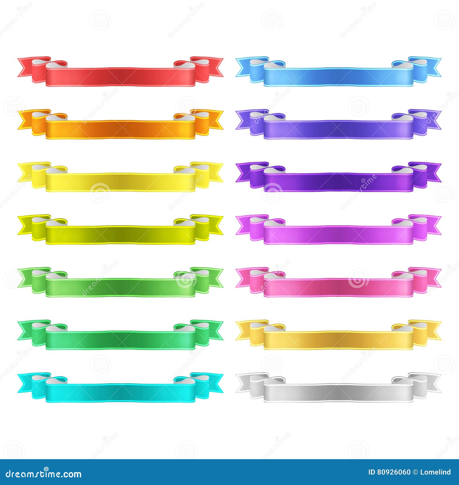 Vector ribbons set stock illustration. Illustration of graphic - 80926060