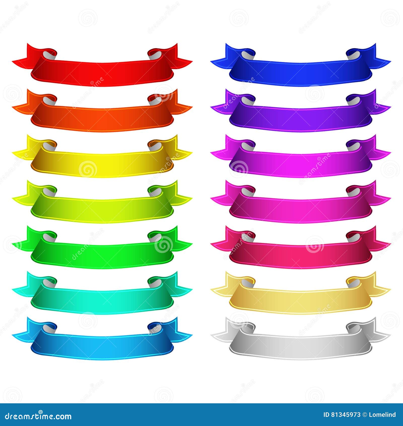 Vector ribbons set stock illustration. Illustration of graphic - 81345973