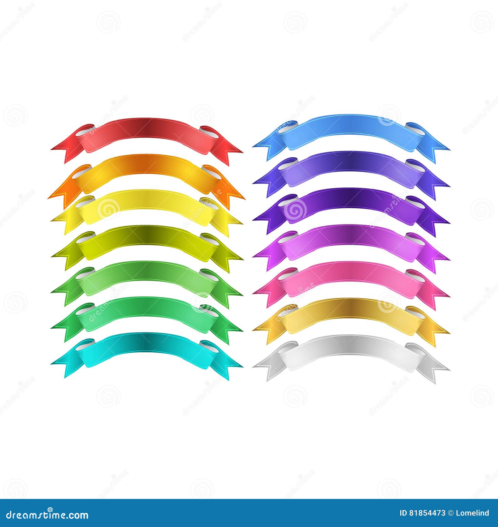 Vector ribbons set stock illustration. Illustration of shiny - 81854473