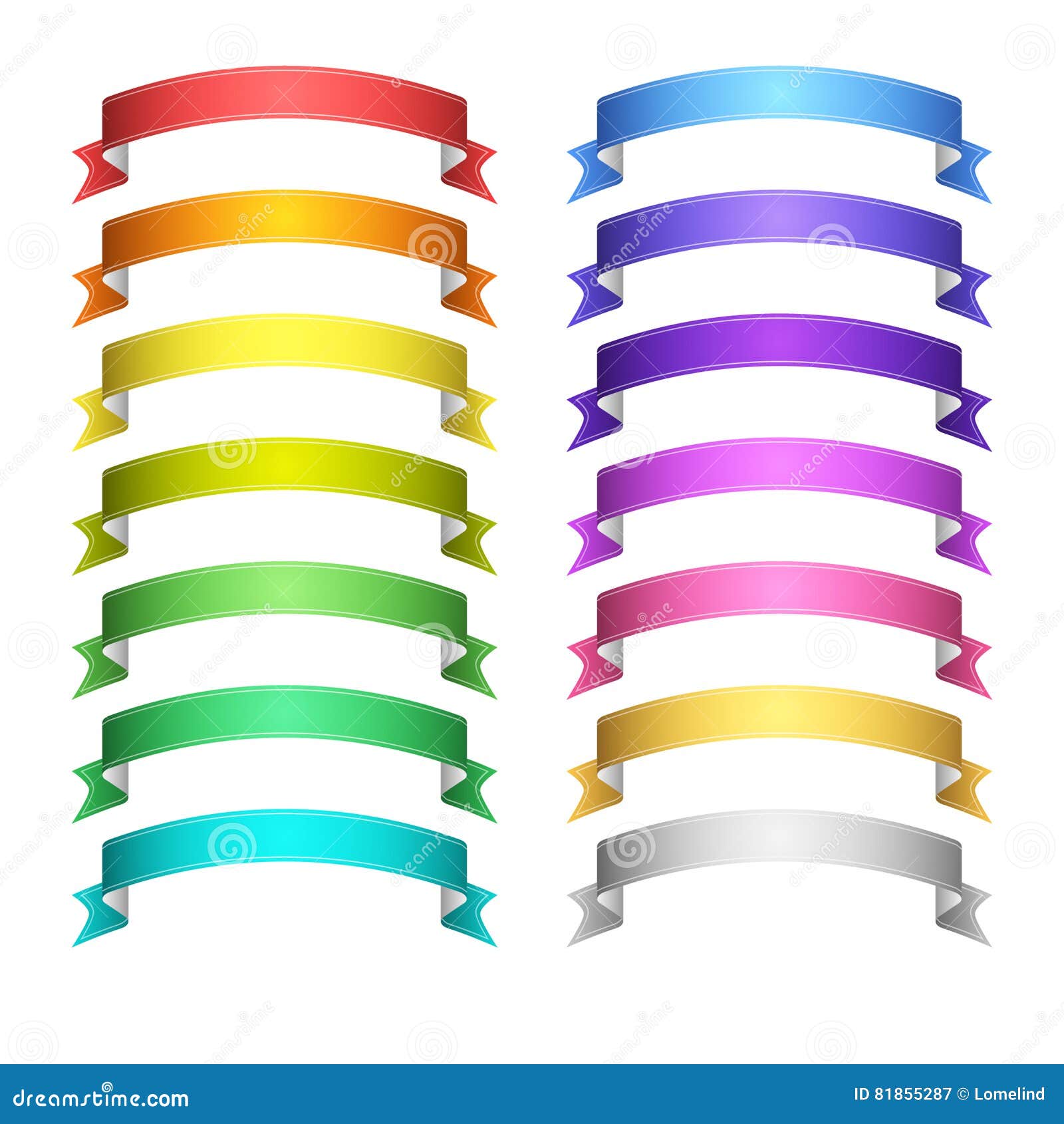 Vector ribbons set stock illustration. Illustration of golden - 81855287