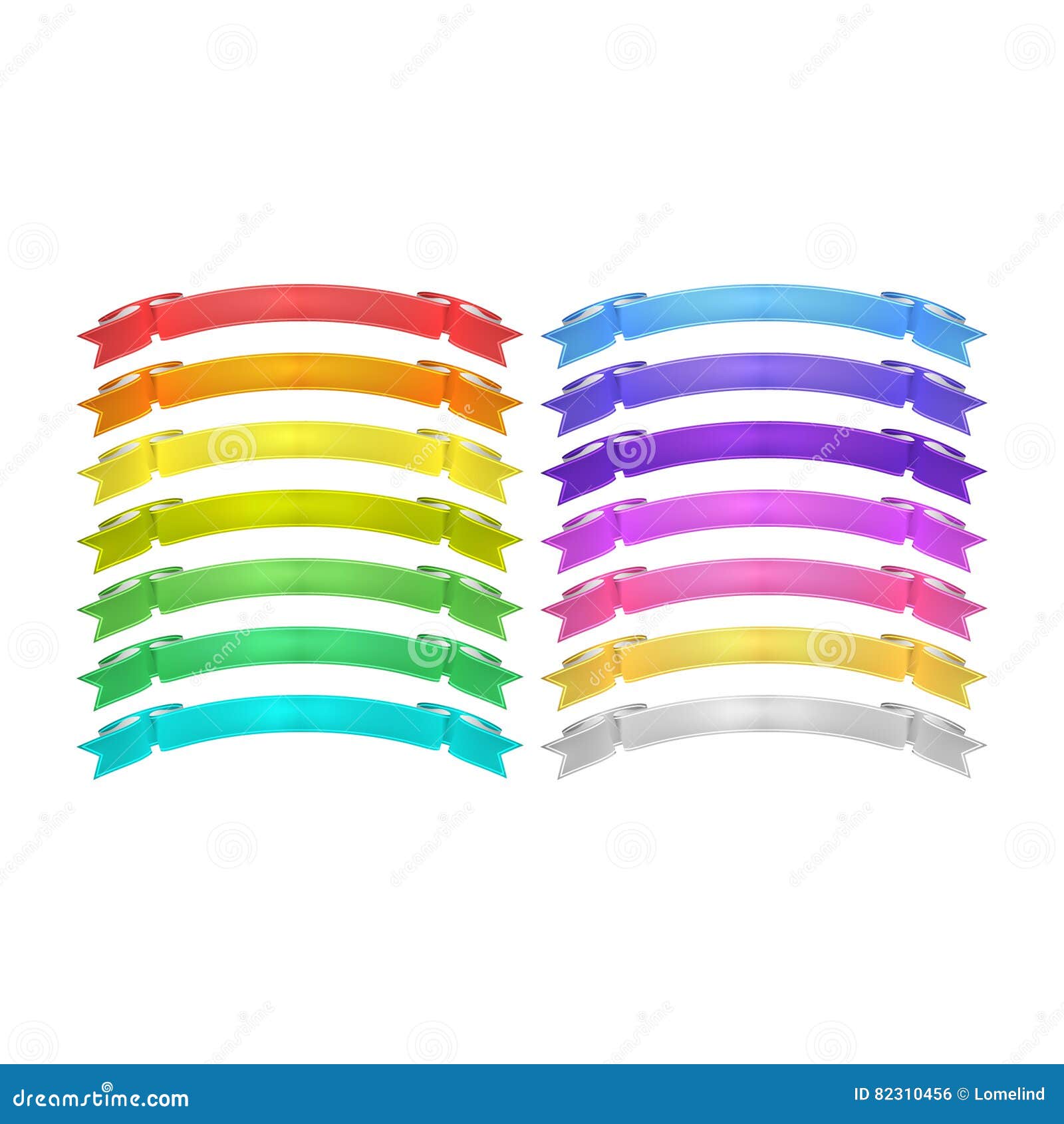 Vector ribbons set stock illustration. Illustration of design - 82310456