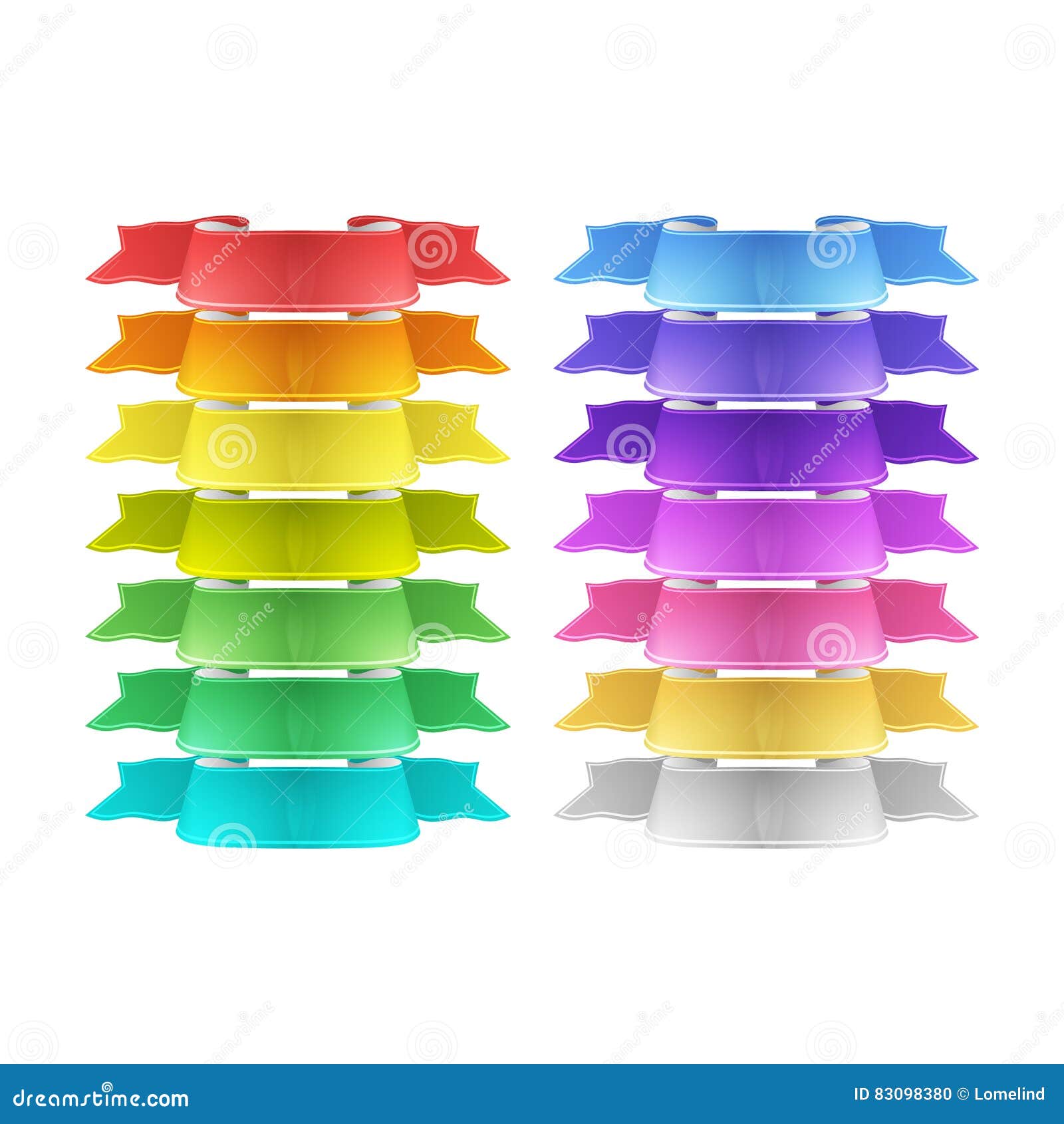 Vector ribbons set stock illustration. Illustration of icon - 83098380
