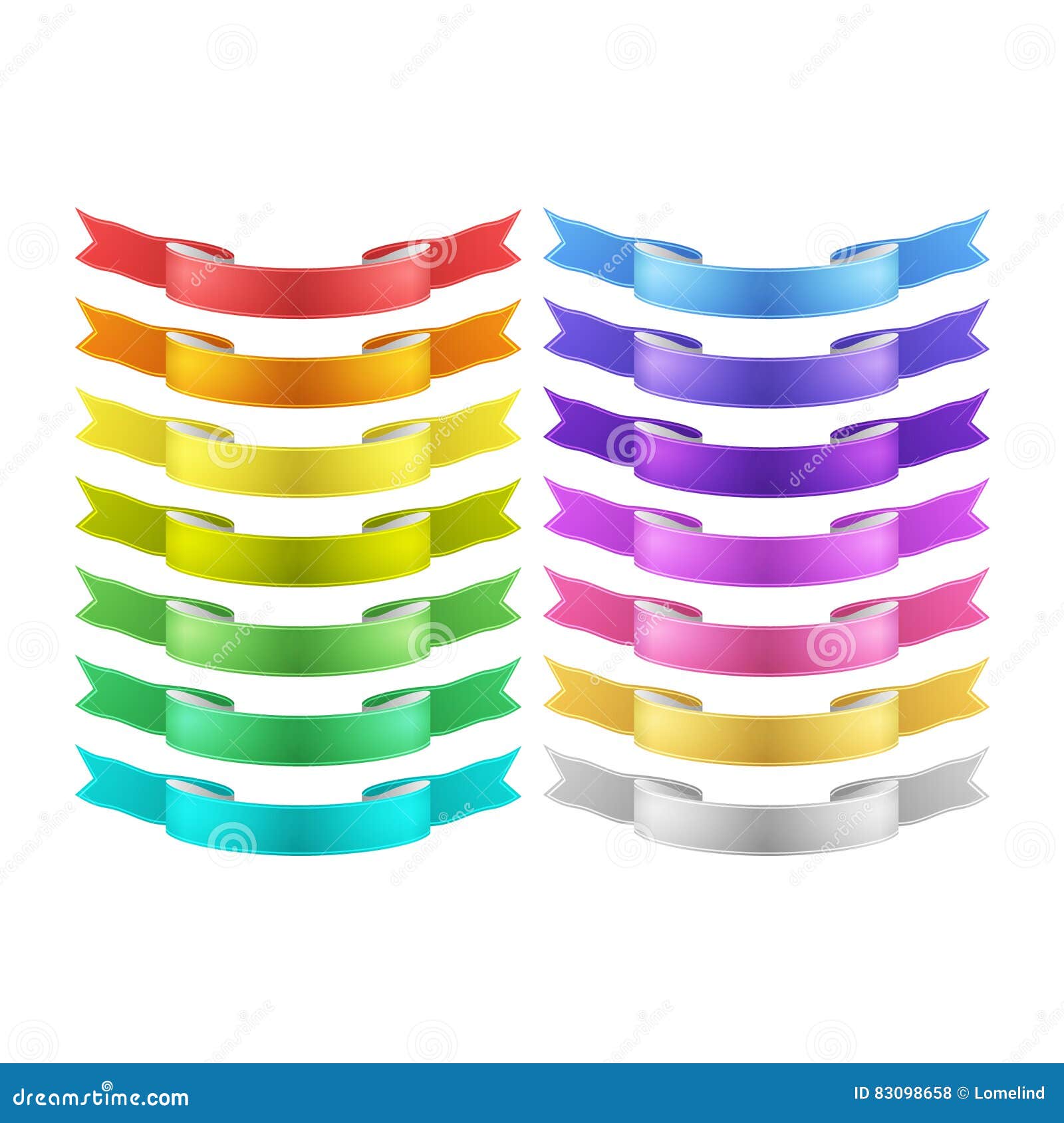 Vector ribbons set stock illustration. Illustration of orange - 83098658
