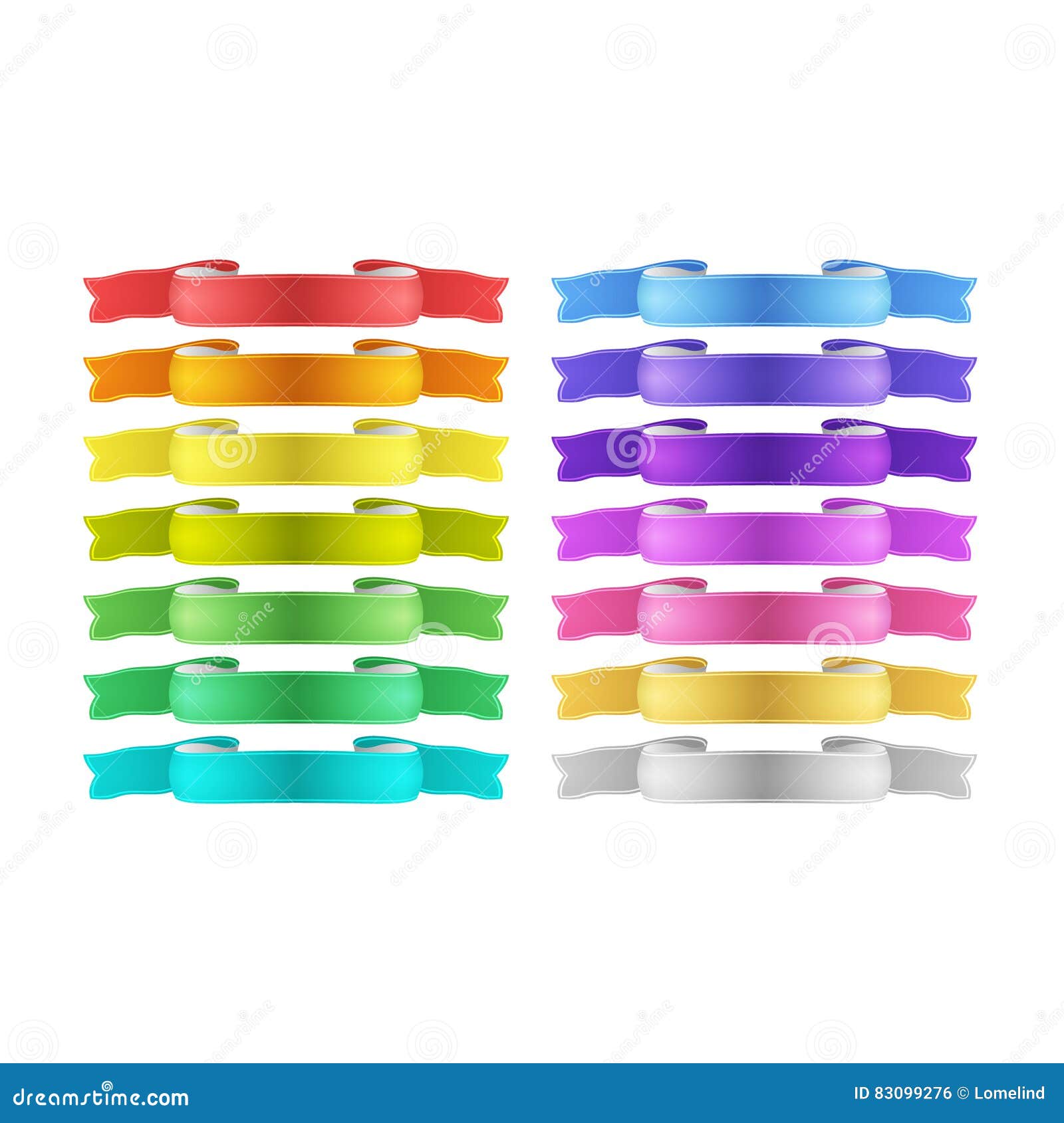 Vector ribbons set stock illustration. Illustration of golden - 83099276