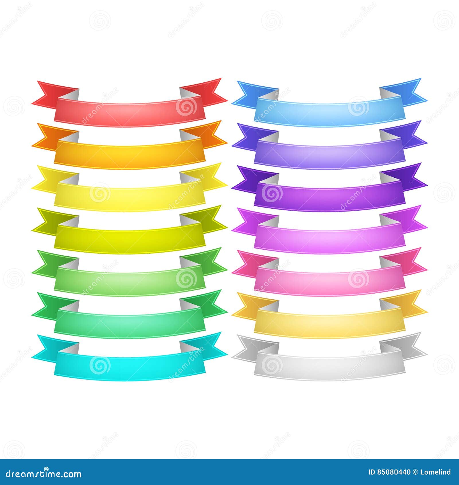 Vector ribbons set stock illustration. Illustration of banner - 85080440