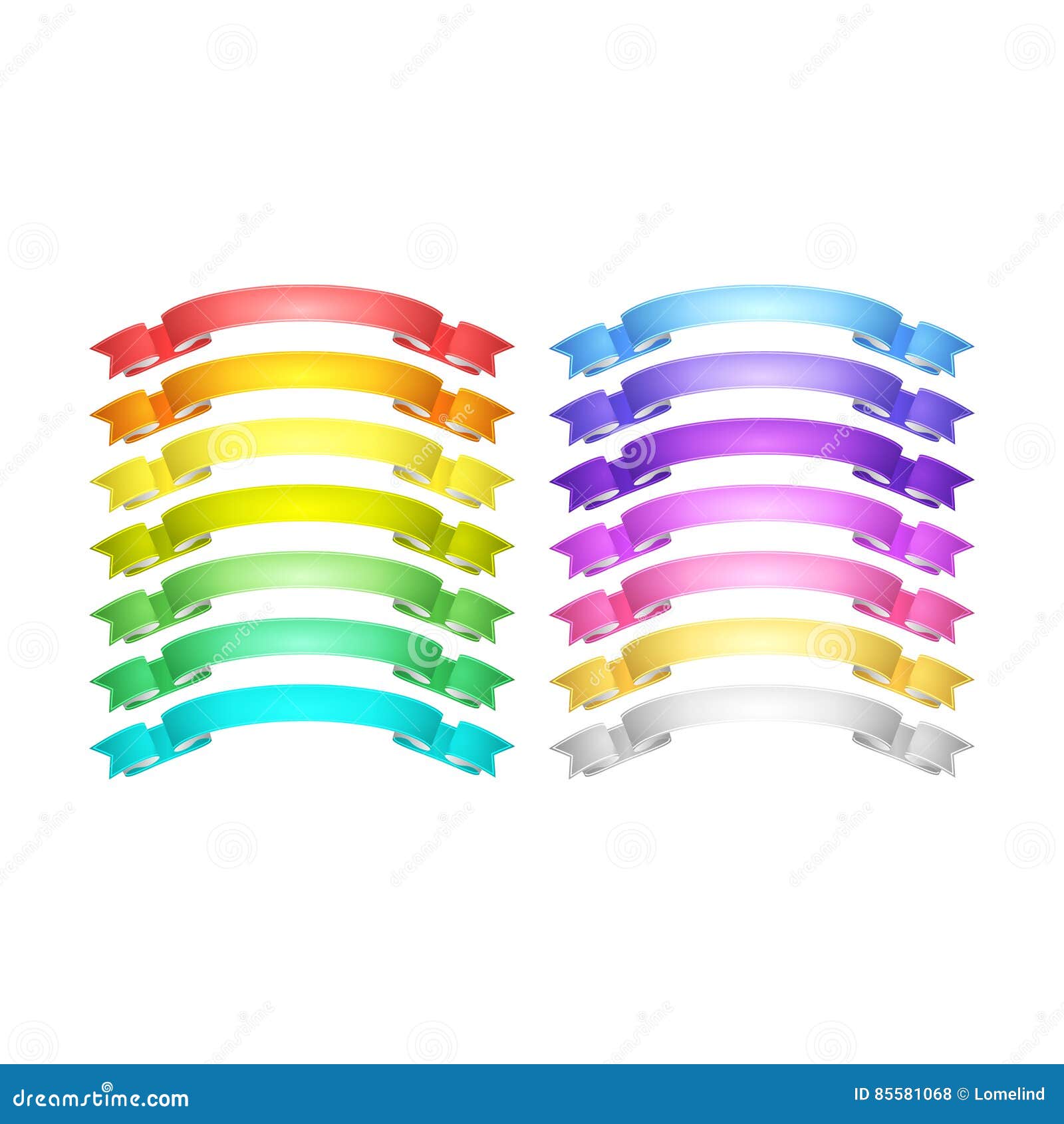 Vector ribbons set stock illustration. Illustration of orange - 85581068
