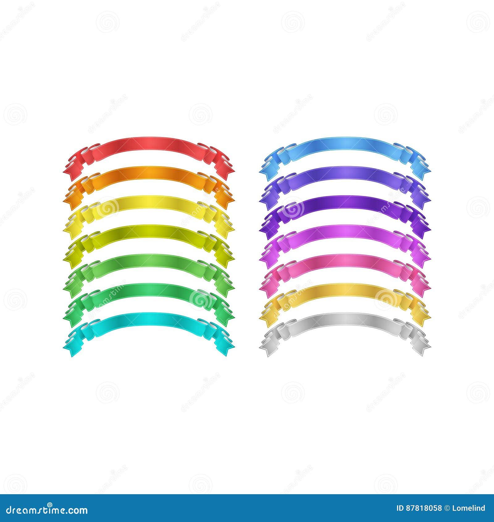 Vector ribbons set stock illustration. Illustration of orange - 87818058