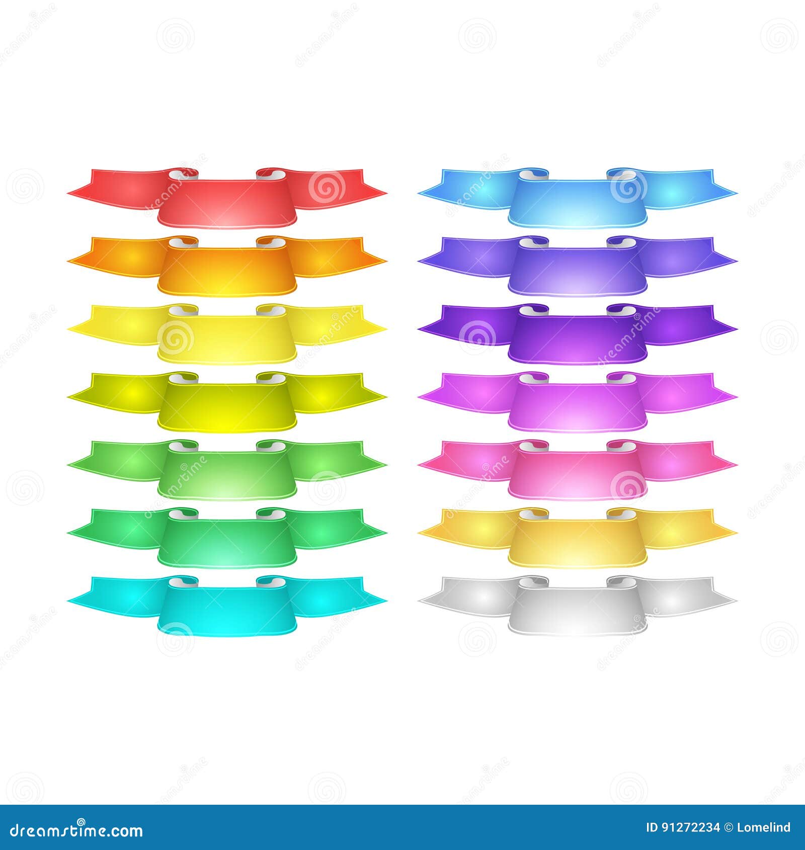 Vector ribbons set stock illustration. Illustration of ribbon - 91272234