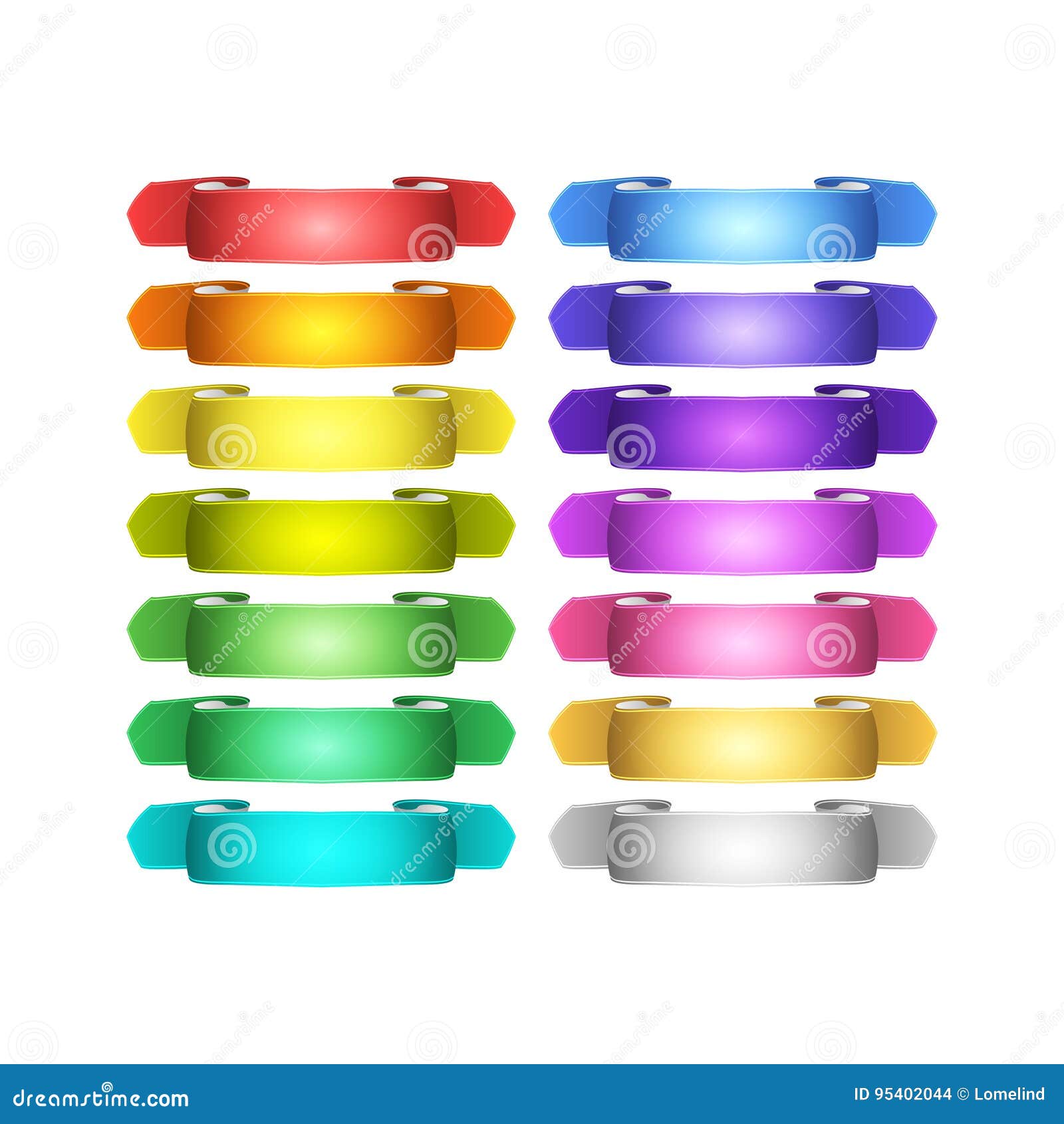 Vector ribbons set stock illustration. Illustration of purple - 95402044