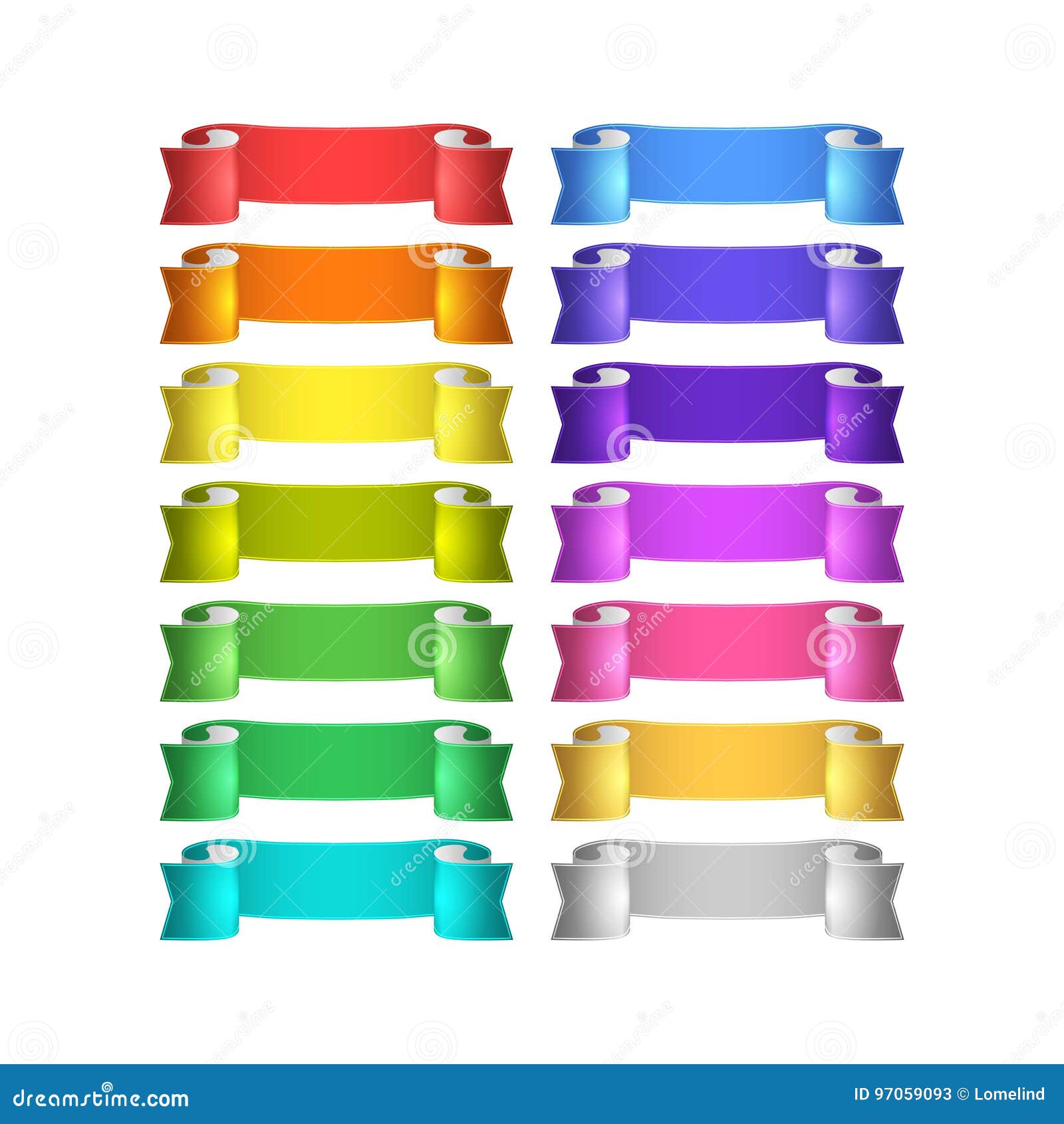 Vector ribbons set stock illustration. Illustration of collection ...