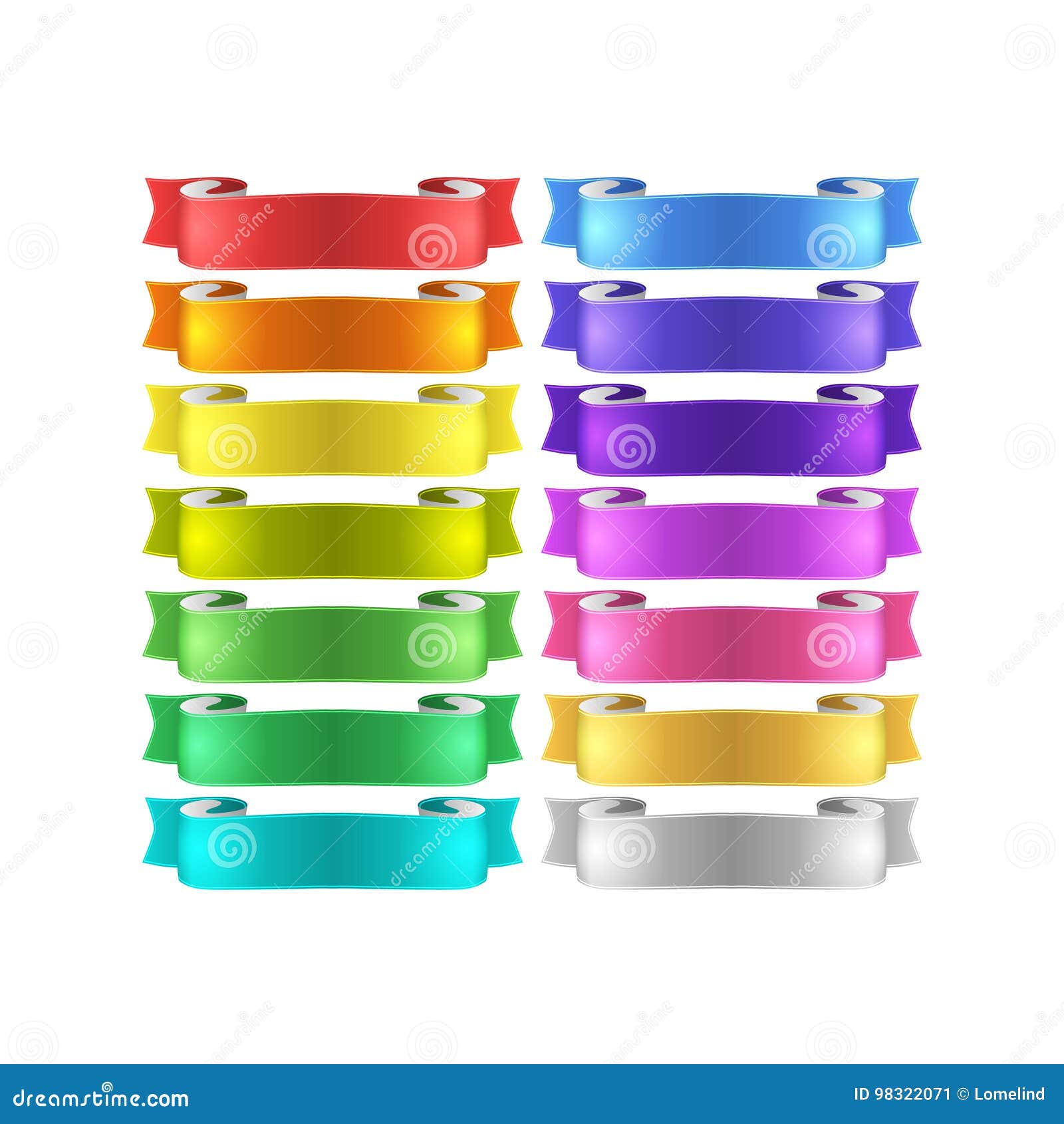 Vector ribbons set stock illustration. Illustration of purple - 98322071