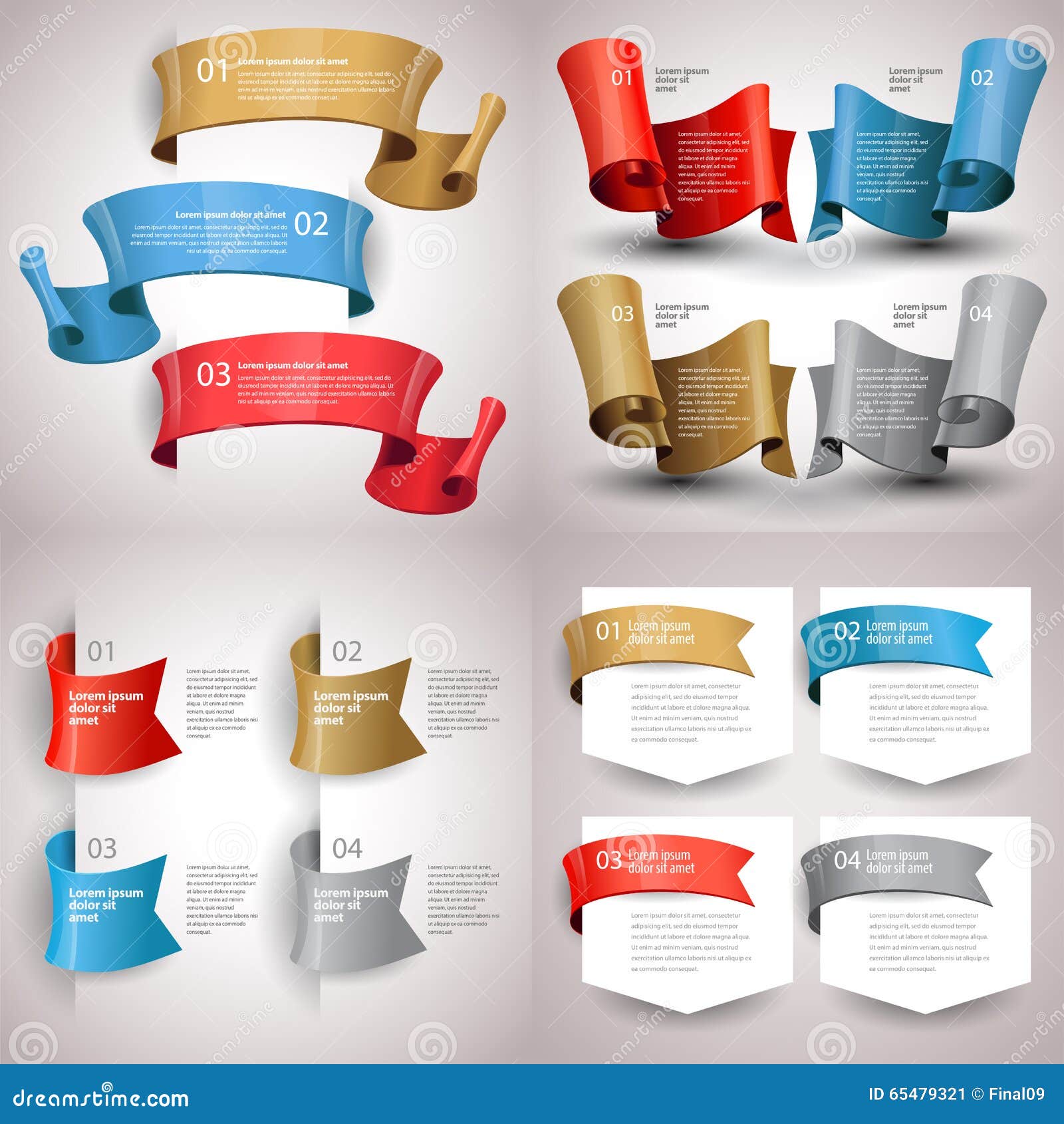 Vector Ribbons Set. Design Infographic Template Stock Vector ...