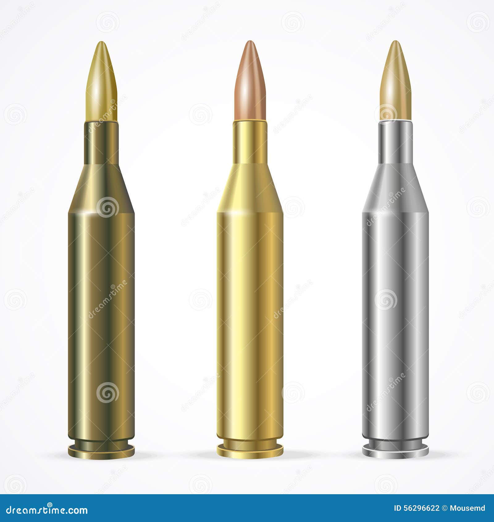 Vector Rifle Bullet Set stock vector. Illustration of pile - 56296622