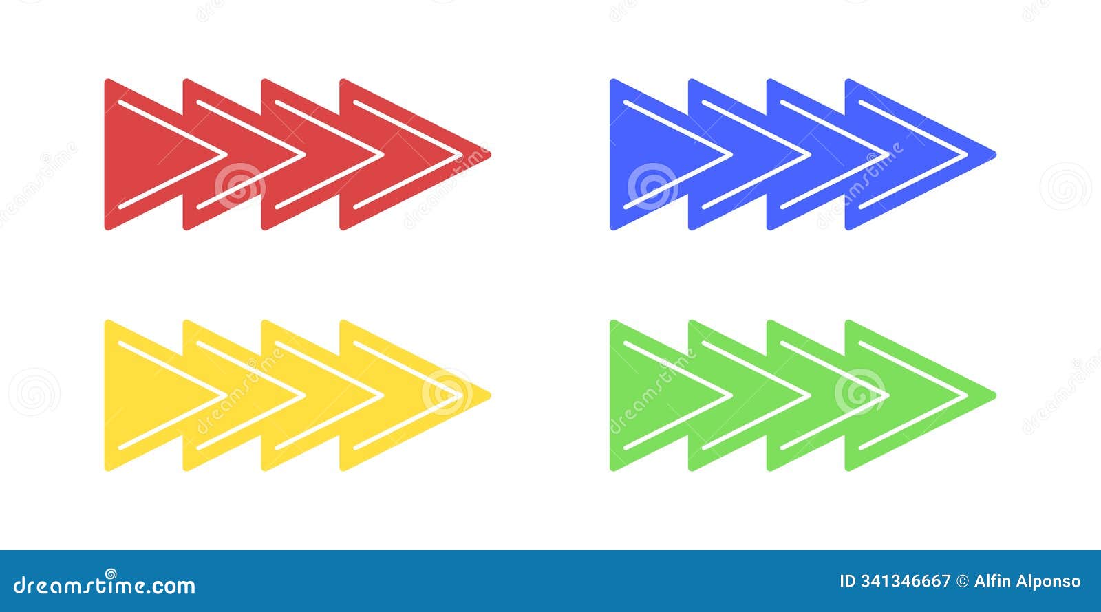 Vector Right Arrow Icon in Multiple Color Stock Illustration ...