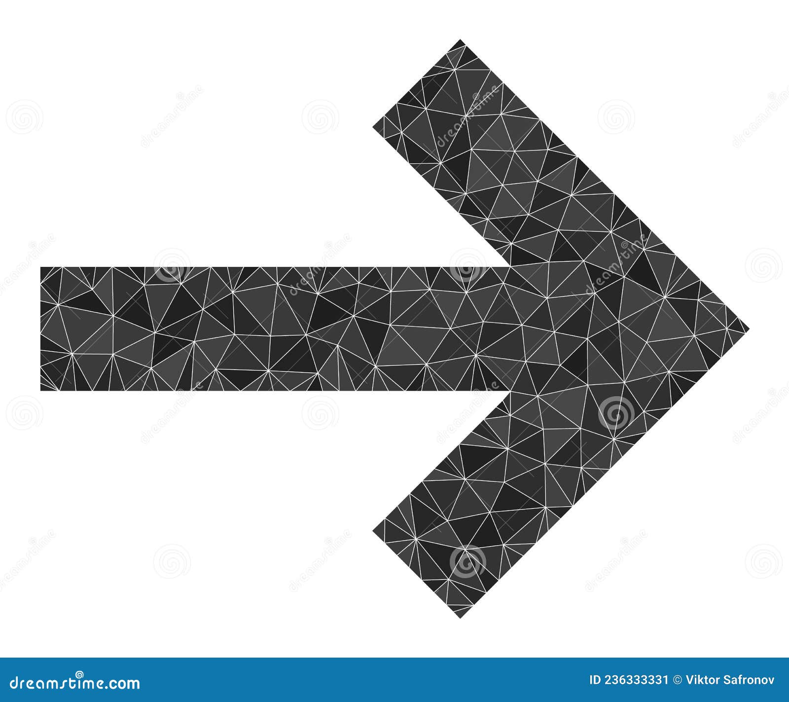 Vector Right Direction Arrow Lowpoly Icon Stock Vector - Illustration ...