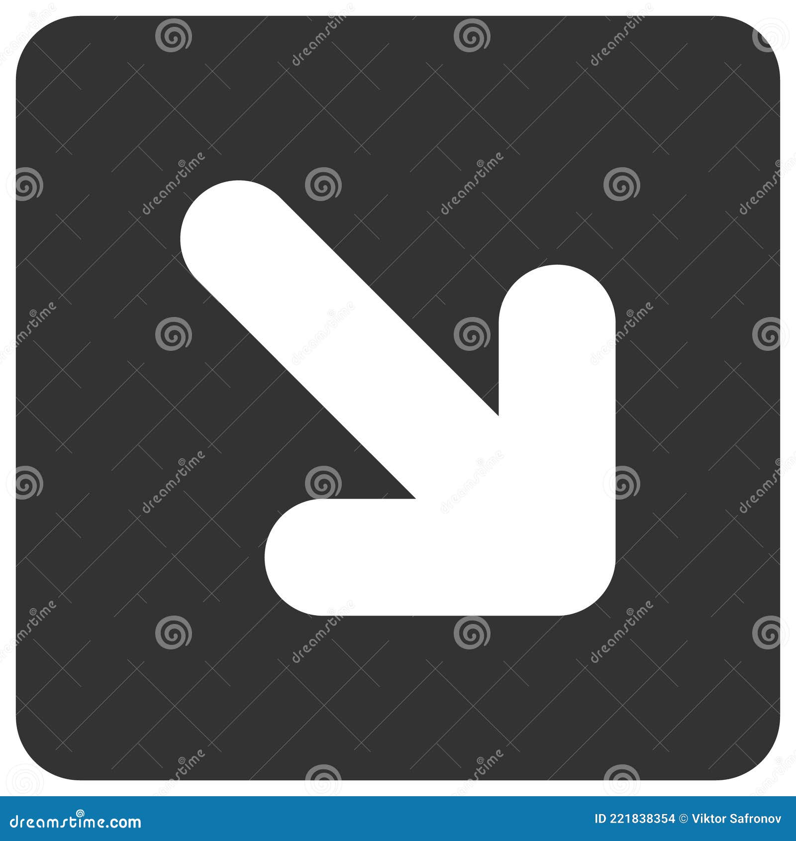 Vector Right Down Direction Flat Icon Symbol Stock Vector ...