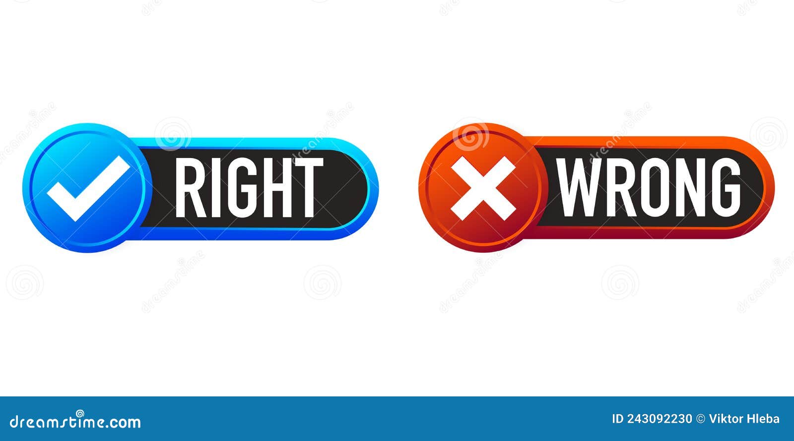 Vector Right And Wrong Check Mark. Royalty-Free Stock Photography ...