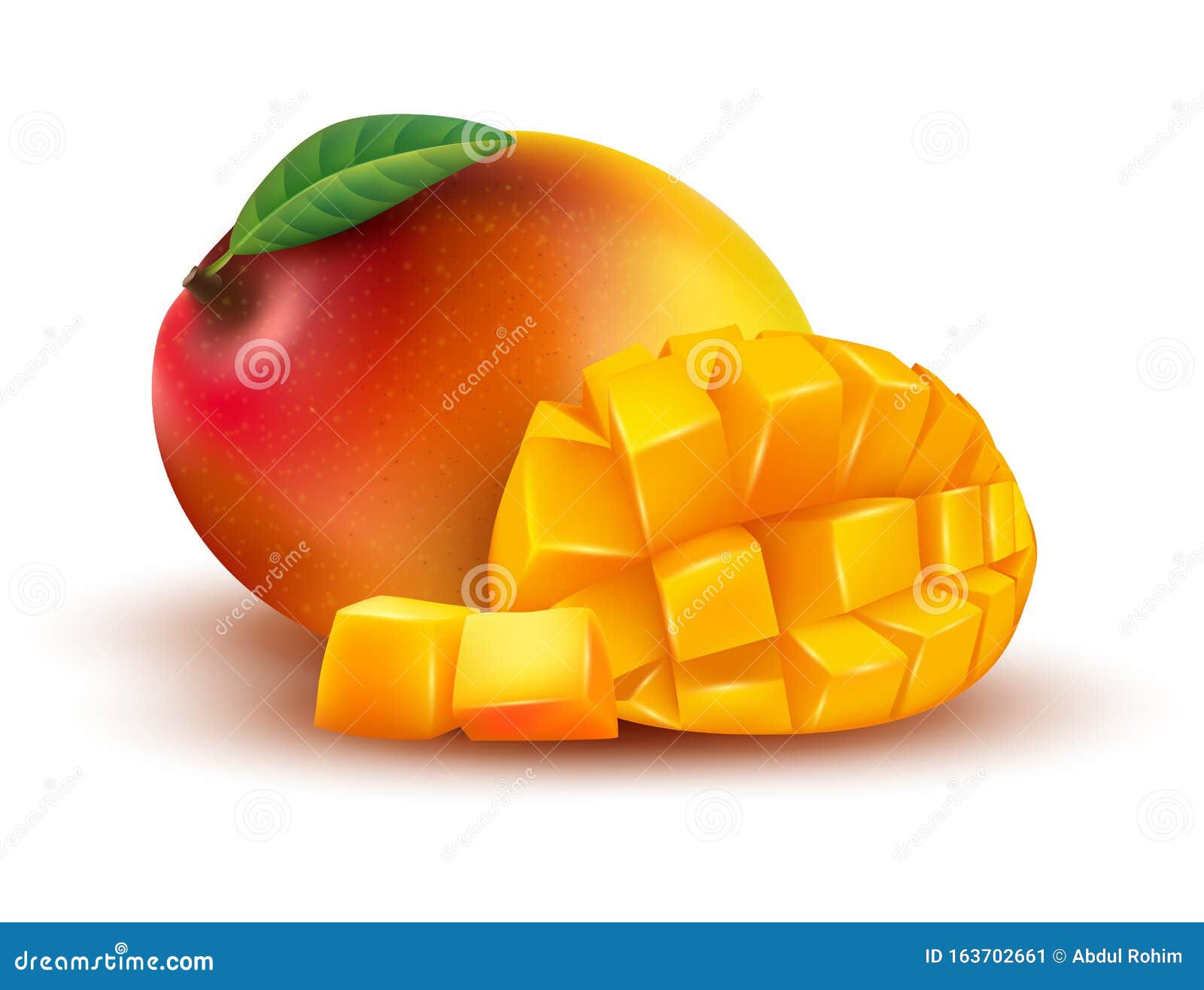 Sliced Mango. Hand Draw Technique. Line Art Cartoon Vector ...