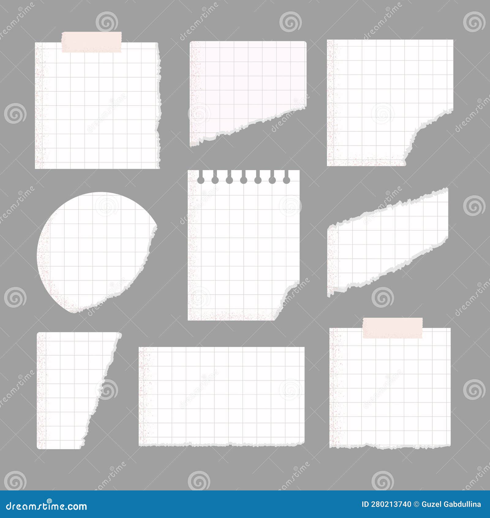 Vector Ripped Note Paper Pieces Set for Scrapbooking, Notebook. Stock ...
