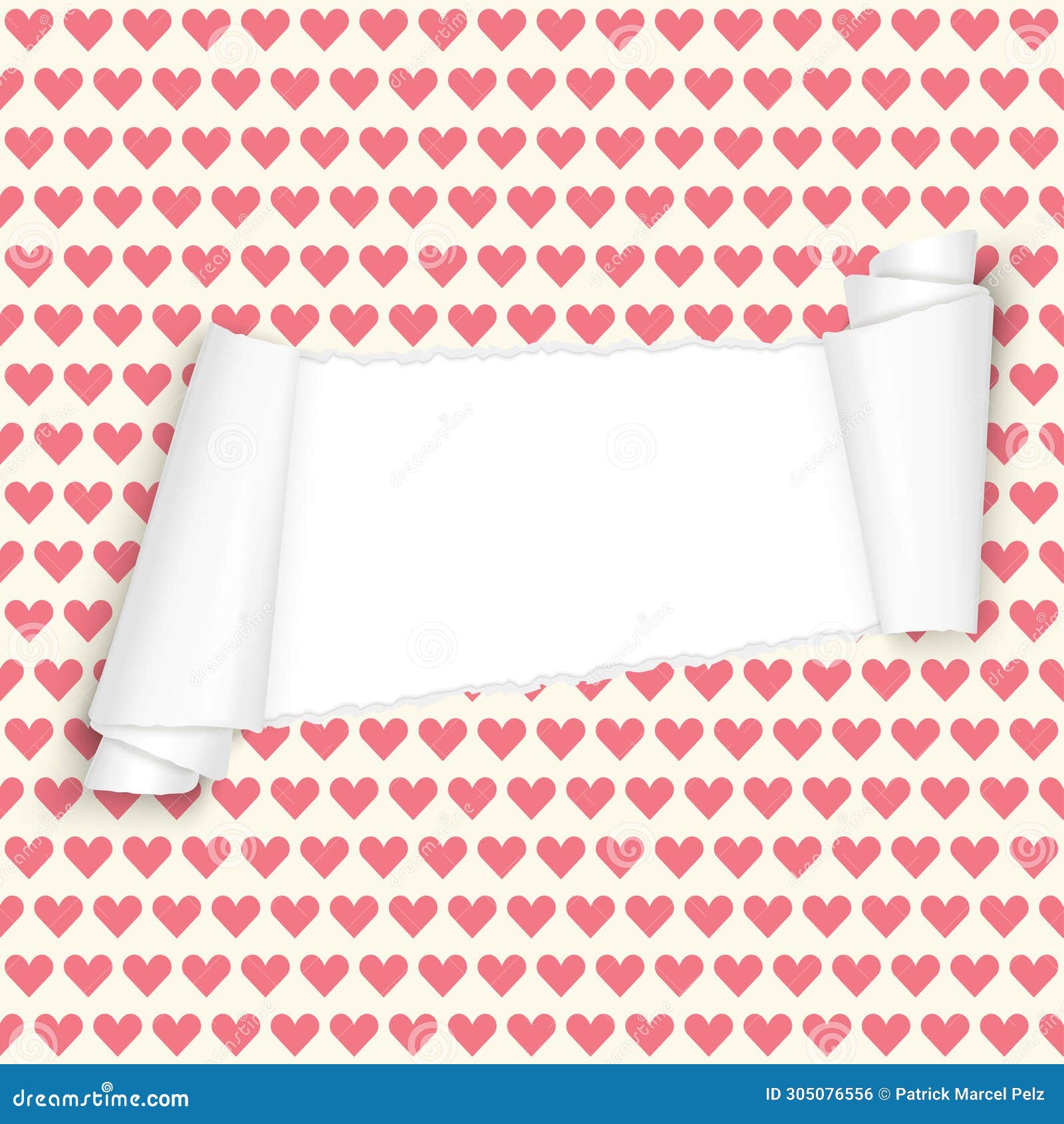 Ripped open paper hearts stock vector. Illustration of space - 305076556