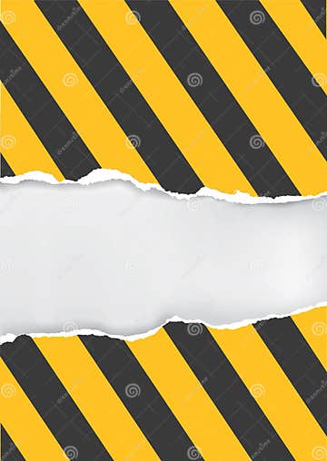 Vector Ripped Paper with Construction Sign Stock Vector - Illustration ...