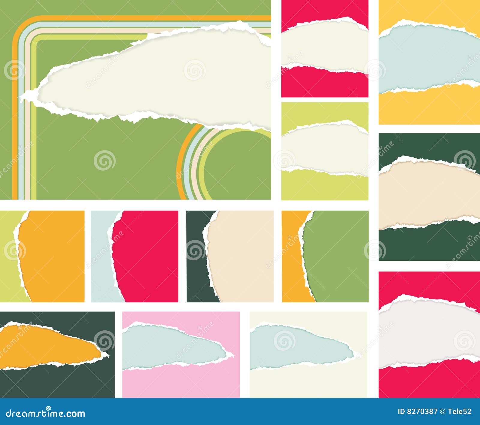 Vector ripped paper set stock vector. Illustration of separate - 8270387