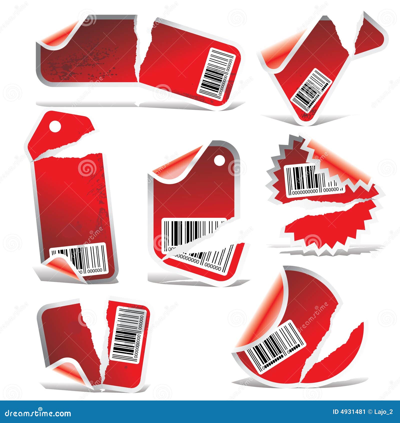 Vector Ripped Tag and Sticker Stock Vector - Illustration of element ...