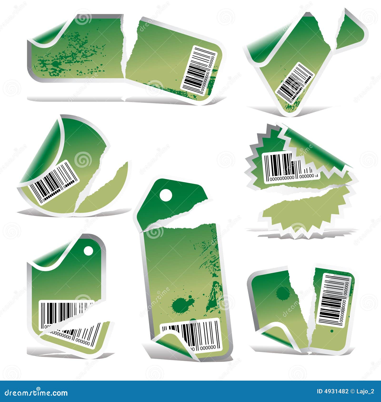 Vector Ripped Tag and Sticker Stock Vector - Illustration of corner ...