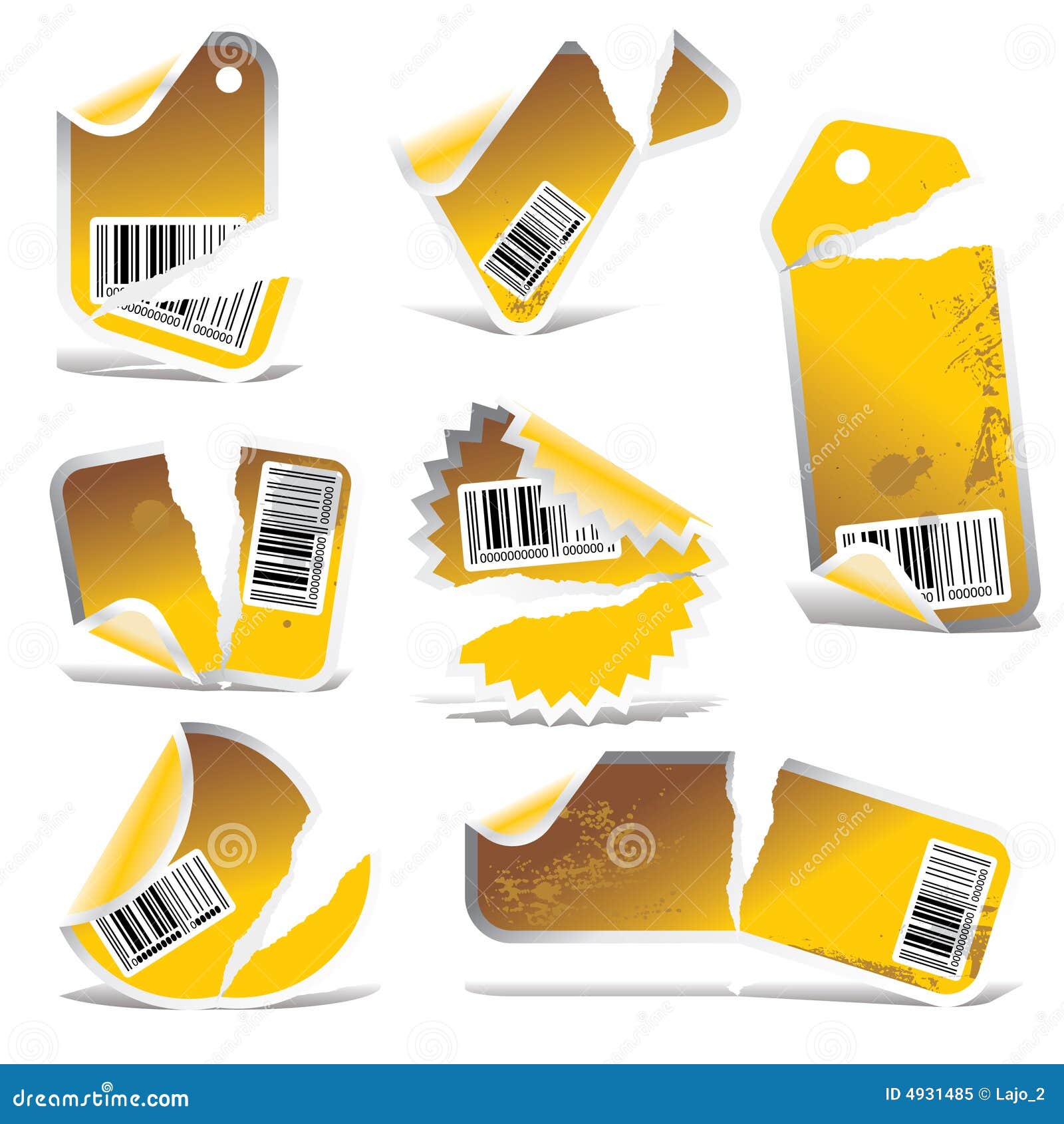 Vector Ripped Tag and Sticker Stock Vector - Illustration of isolated ...