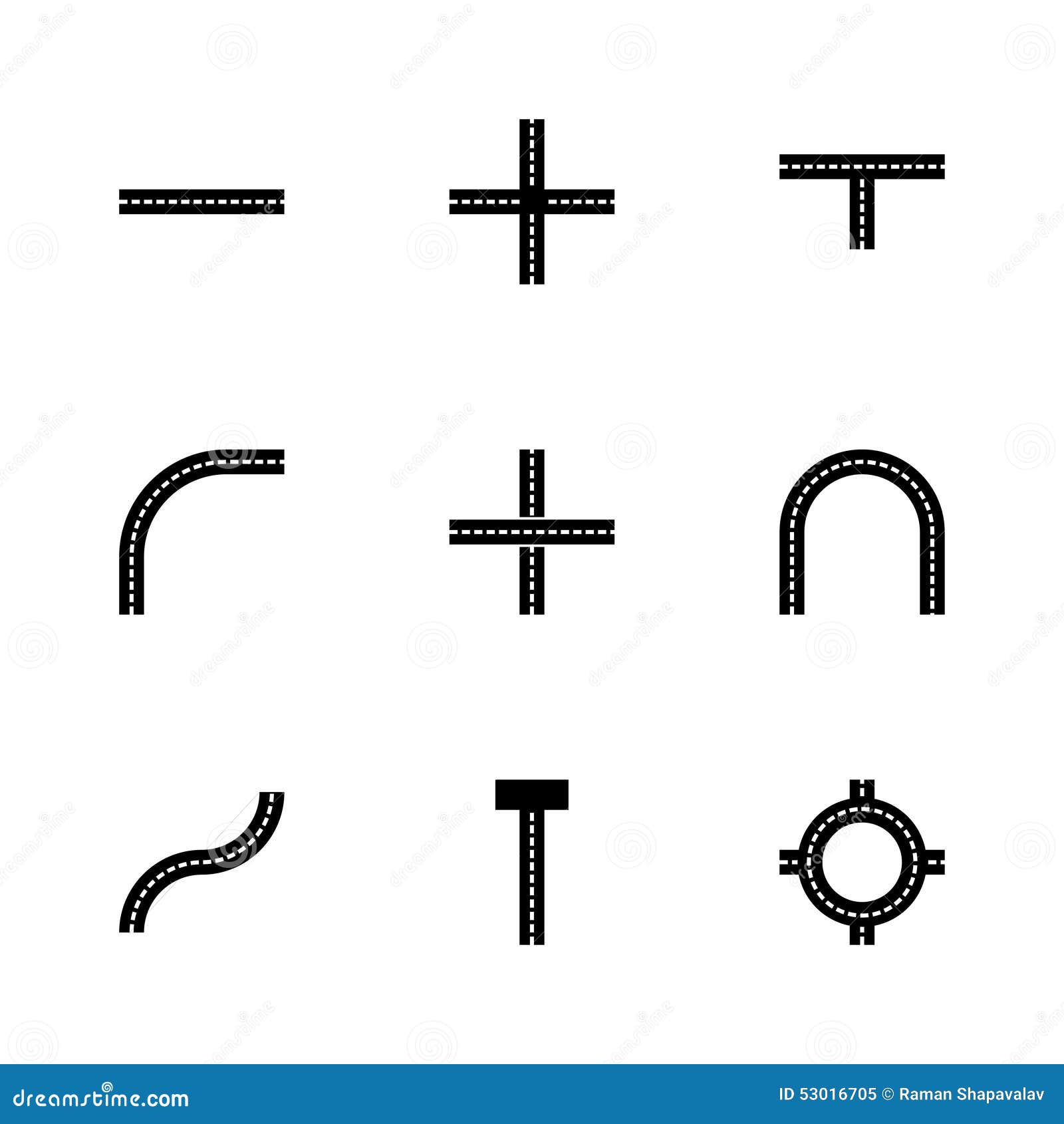 Vector Road Elements Icon Set Stock Vector - Illustration of graphic ...