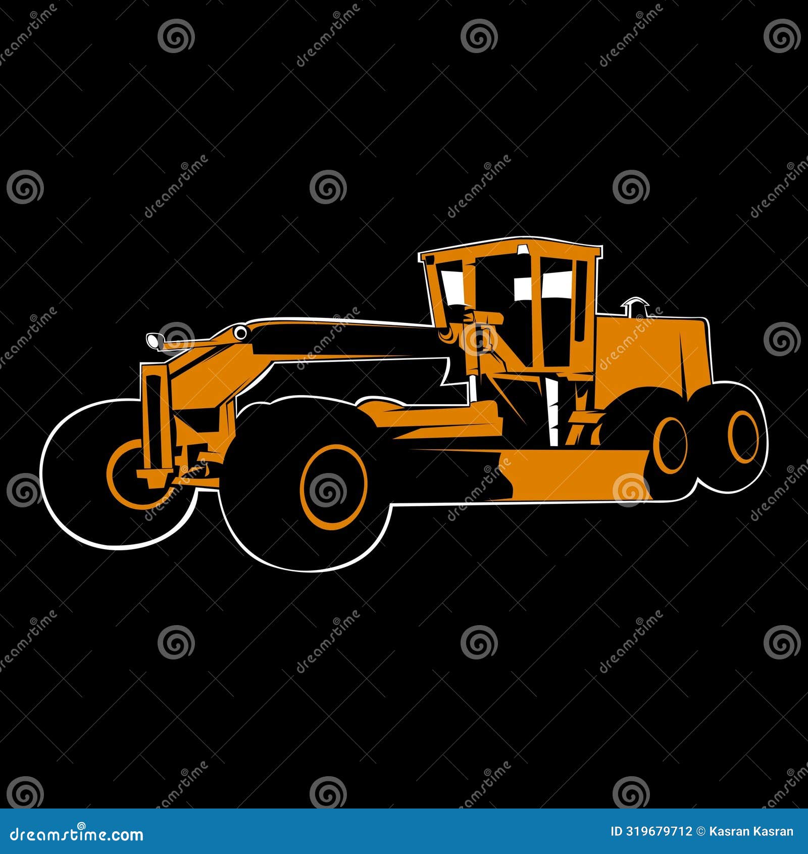 Grader Construction Equipment Cartoon Vector | CartoonDealer.com #110309775