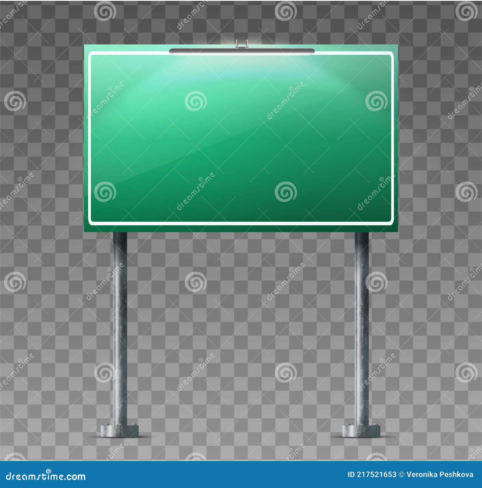 Highway Green Road Signs, Blank Signage Boards Set Cartoon Vector ...