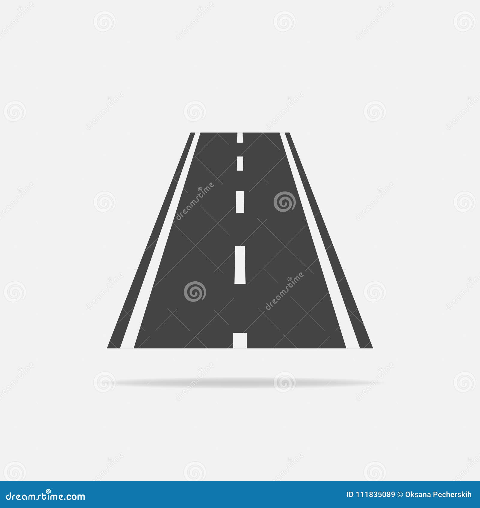 Vector Road Icon on Gray Background Stock Vector - Illustration of ...