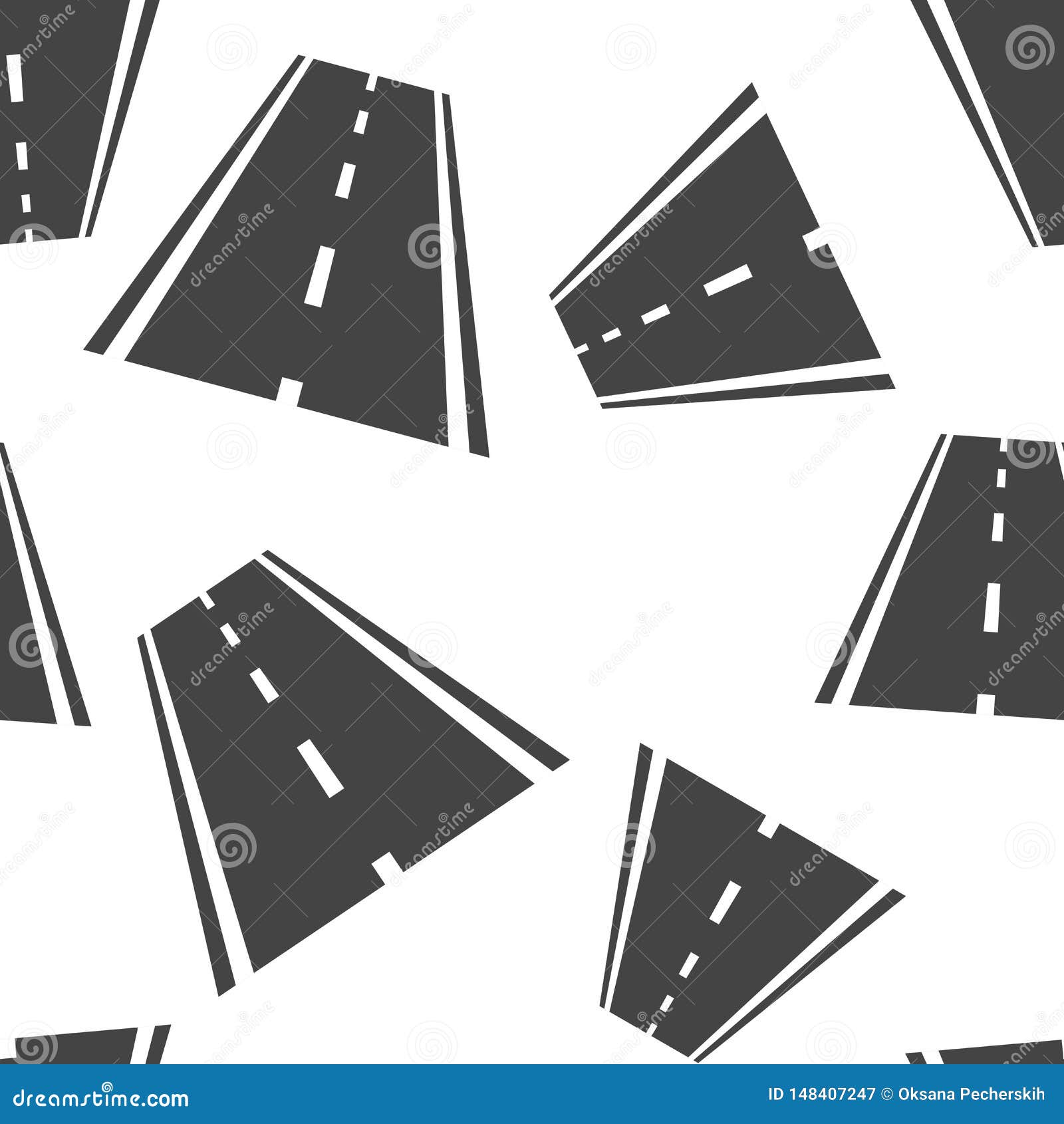 Vector Road Icon Seamless Pattern on a White Background Stock Vector ...