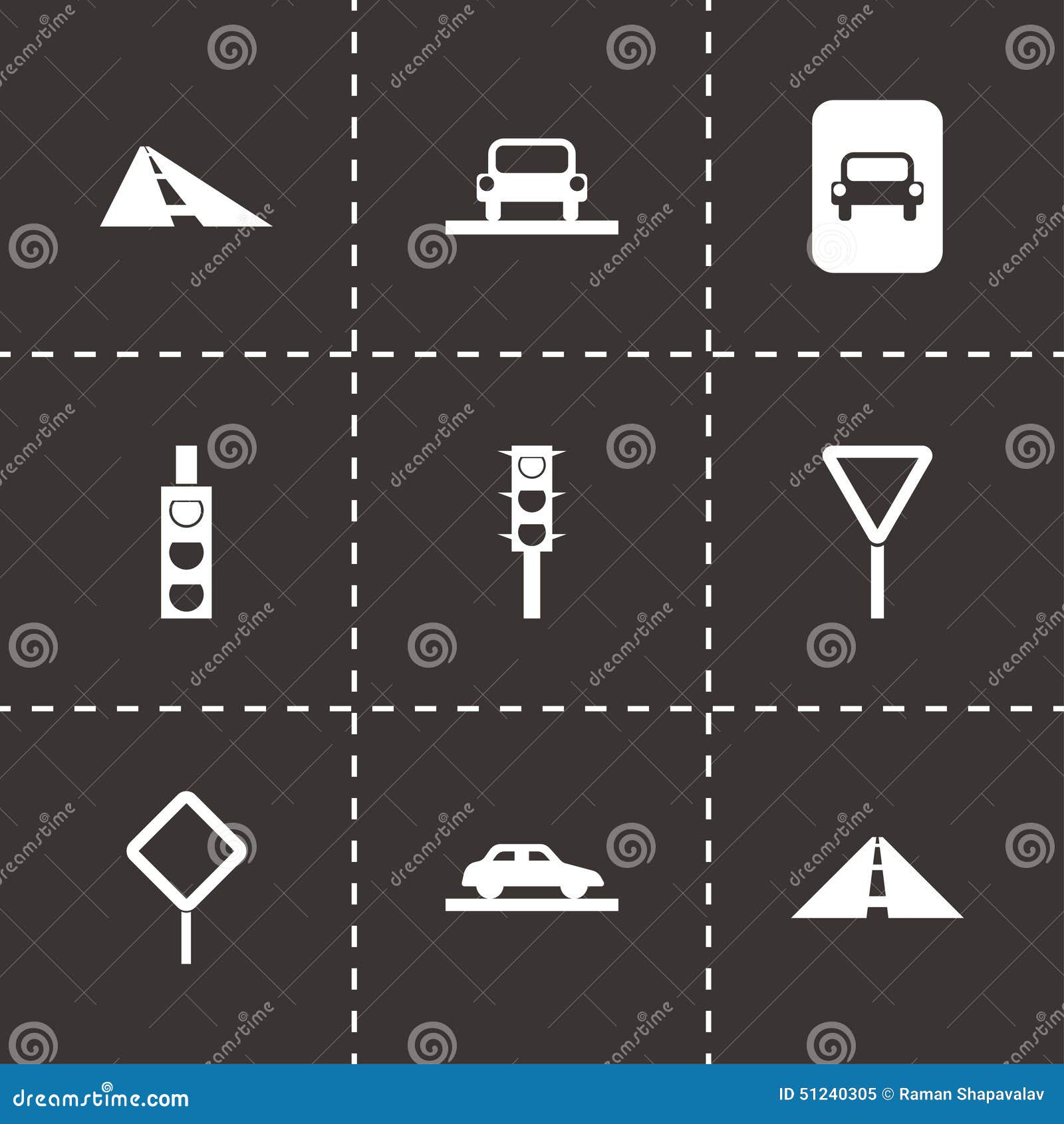 Vector road icon set stock vector. Illustration of forward - 51240305