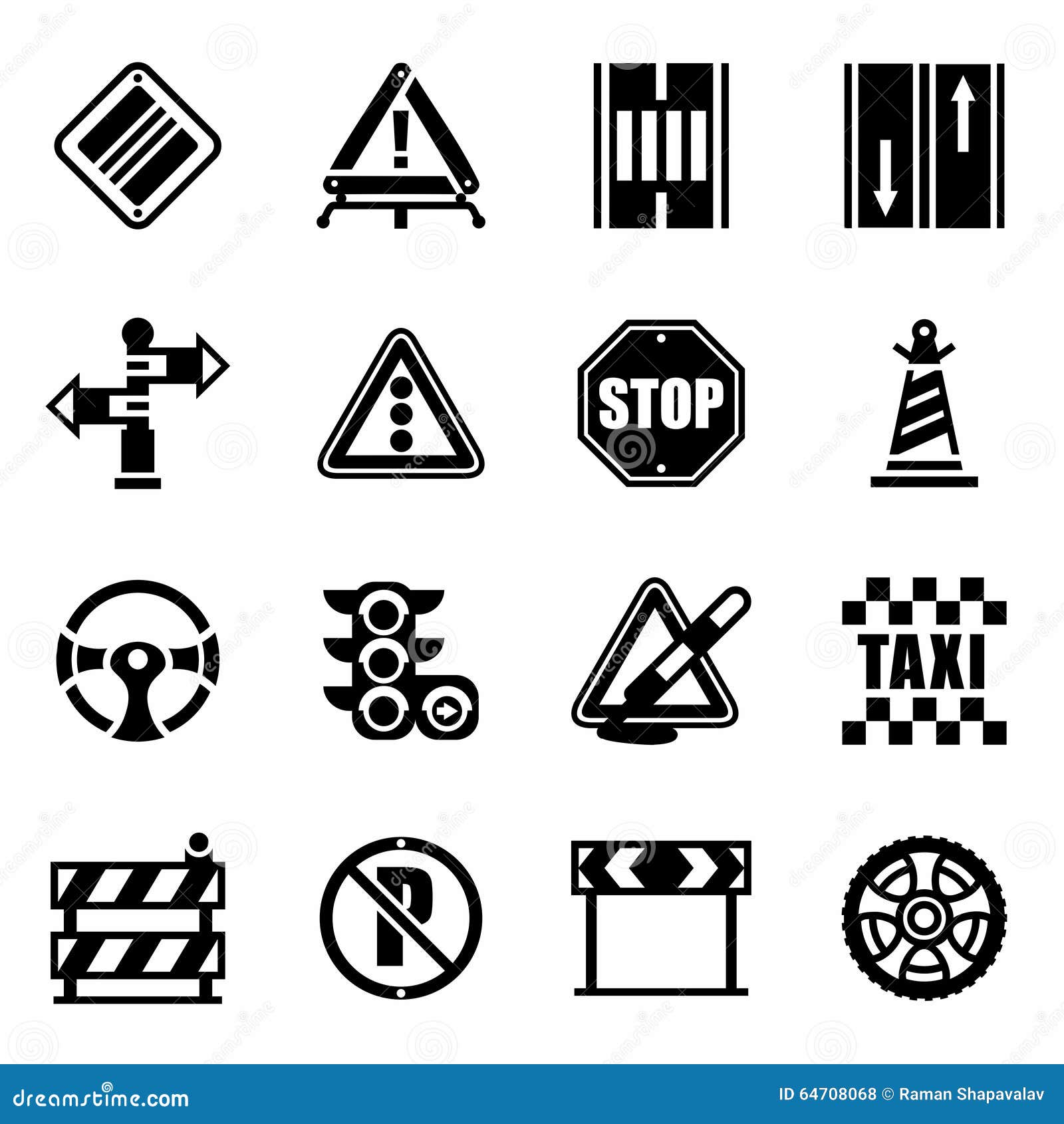 Vector Road icon set stock vector. Illustration of vector - 64708068