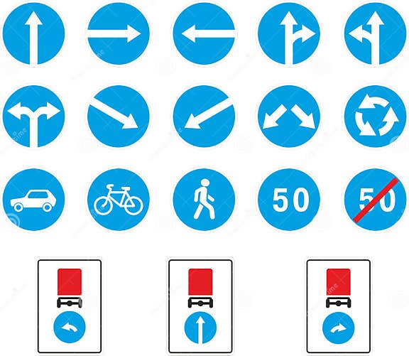 Vector Road Prescriptive Signs. Stock Vector - Illustration of movement ...
