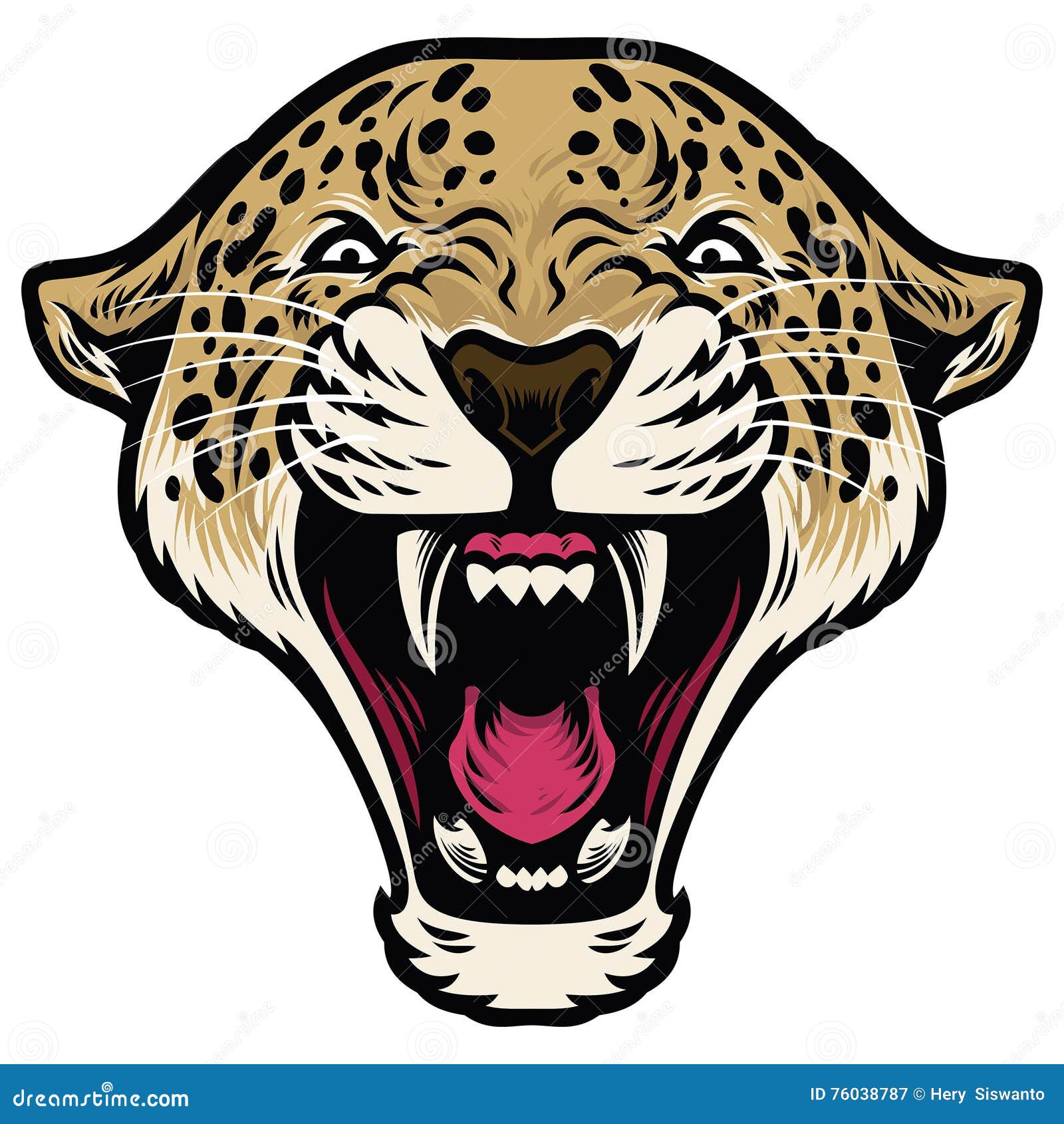 Leopard Head Tattoo Cartoon Vector | CartoonDealer.com #26584061