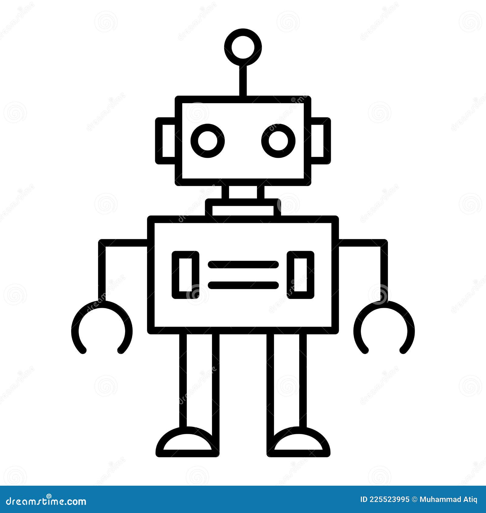 Vector Robot Outline Icon Design Stock Vector - Illustration of outline ...