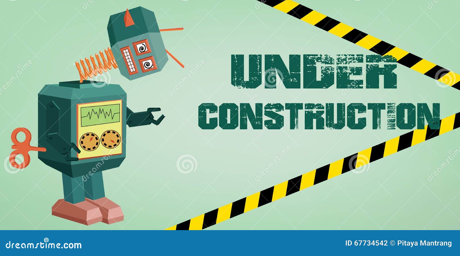 Vector Robot Under Construction Stock Vector - Illustration of internet ...