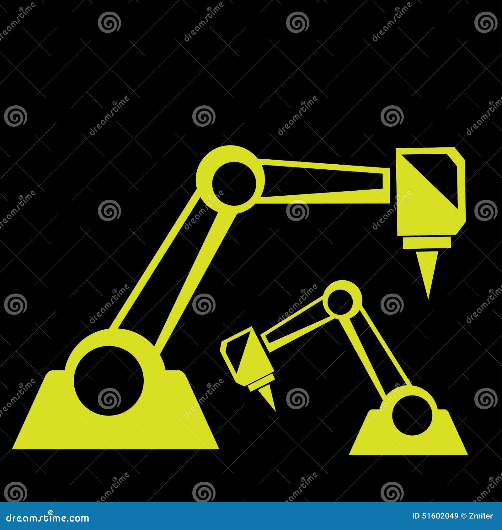 Vector Robotic Arm Symbol. Robot Hand Stock Vector - Illustration of ...