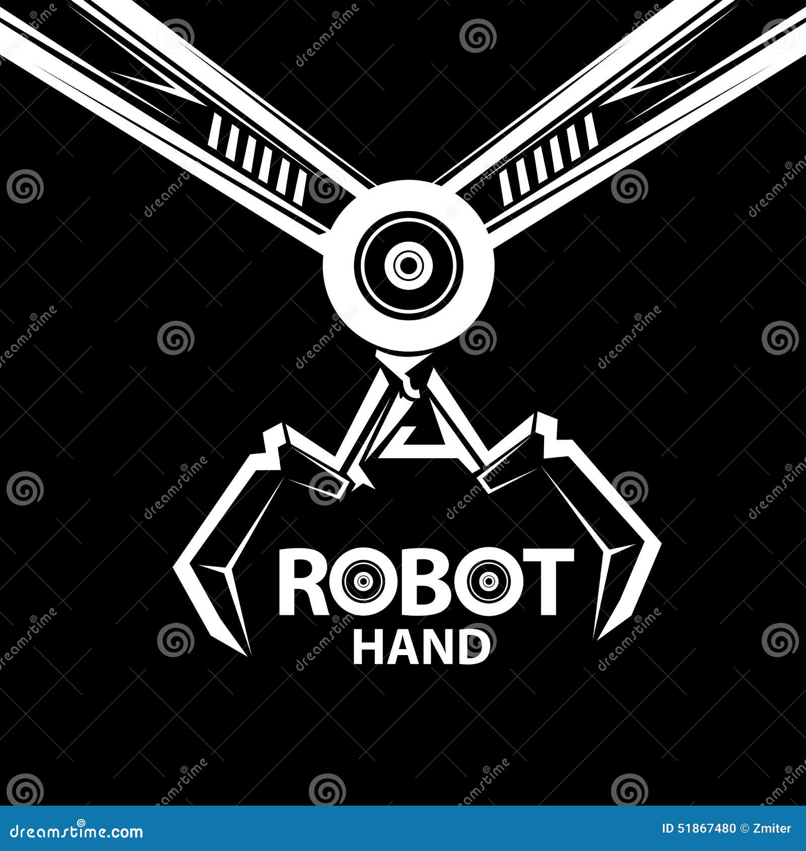 Vector Robotic Arm Symbol. Robot Hand Stock Vector - Illustration of ...