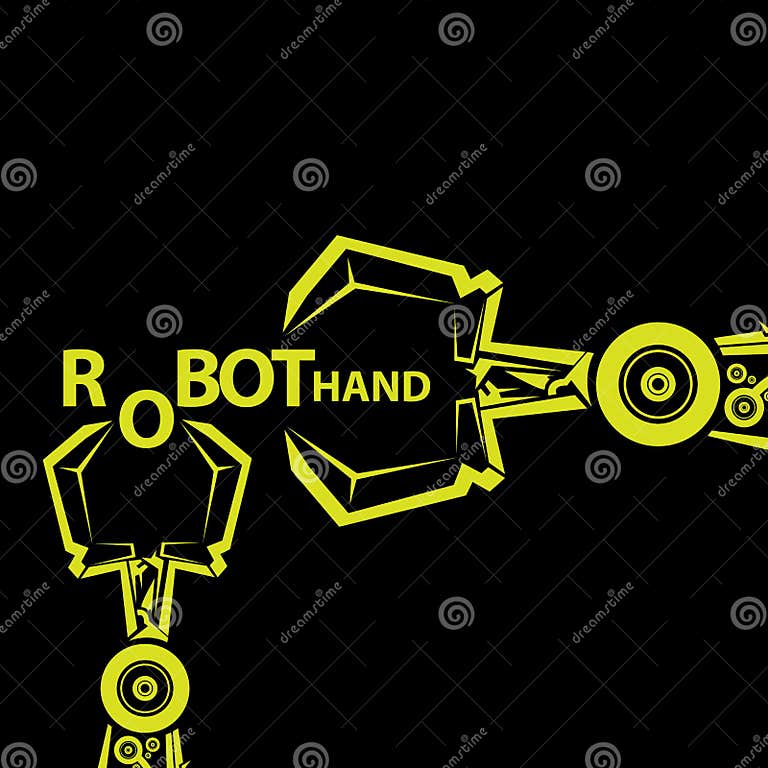 Vector Robotic Arm Symbol. Robot Hand Stock Vector - Illustration of ...
