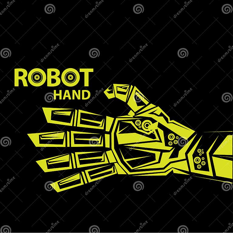 Vector Robotic Arm Symbol. Robot Hand Stock Vector - Illustration of ...