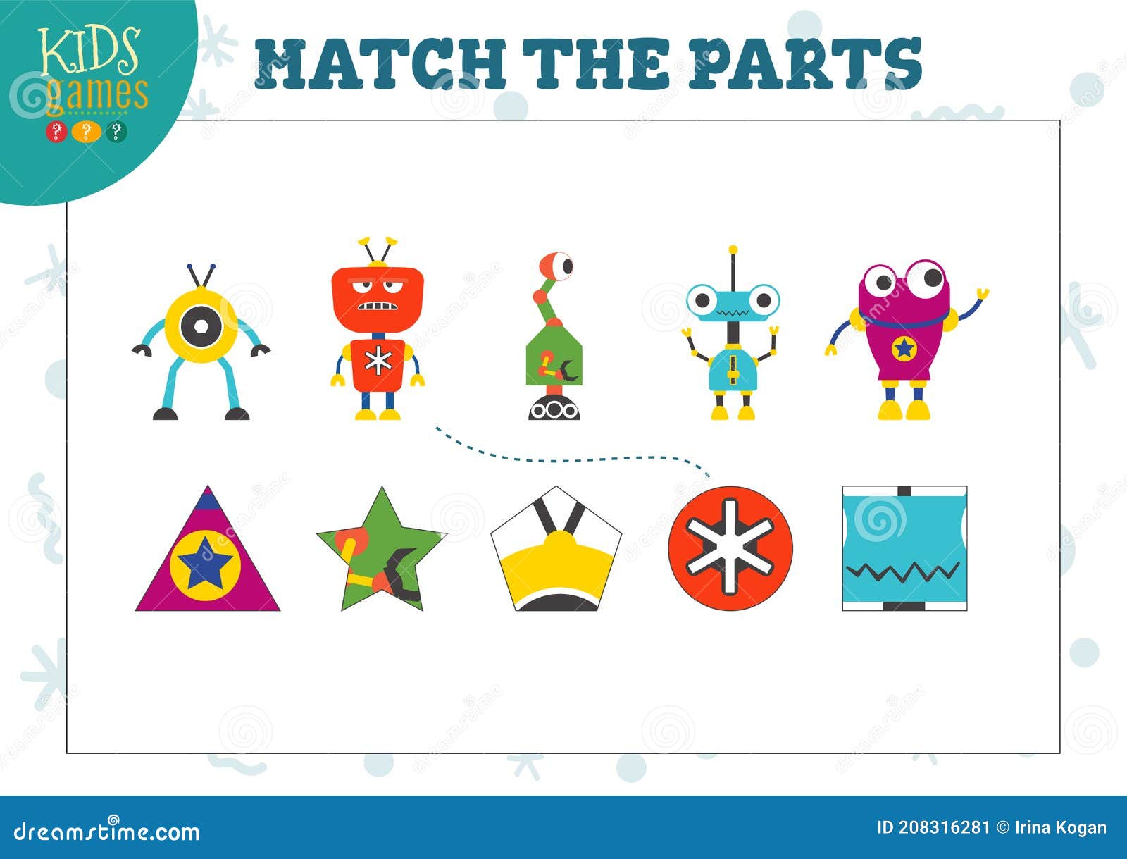 Vector Robotics for Match the Parts Mini Game. Stock Vector ...