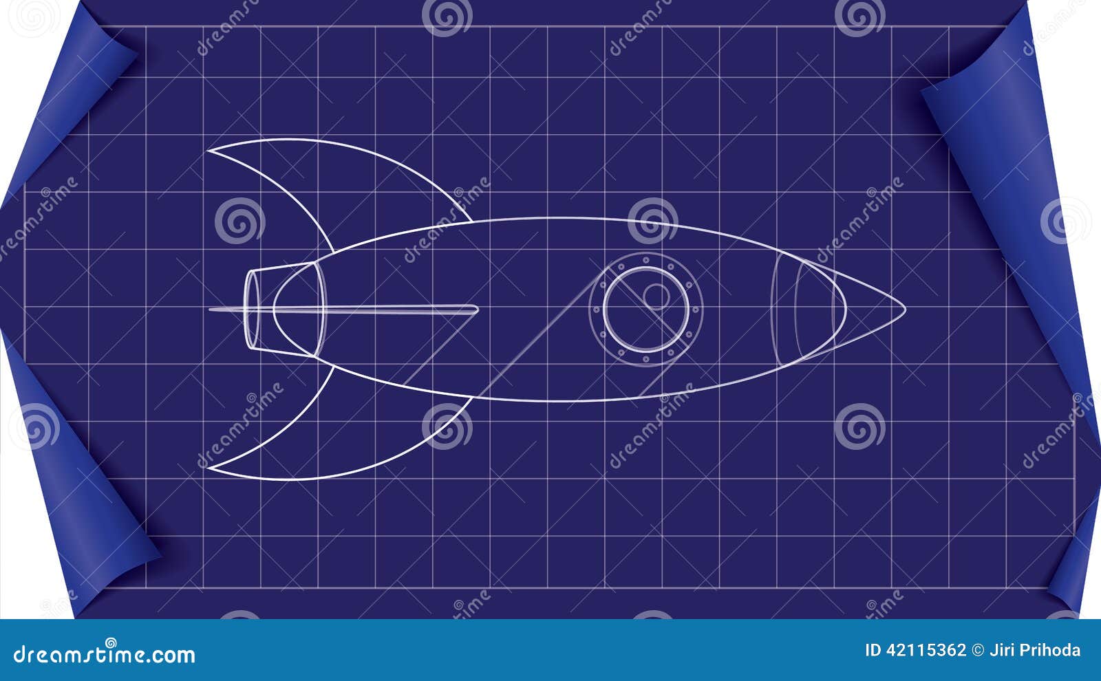 Vector rocket blueprint stock vector. Illustration of plan - 42115362