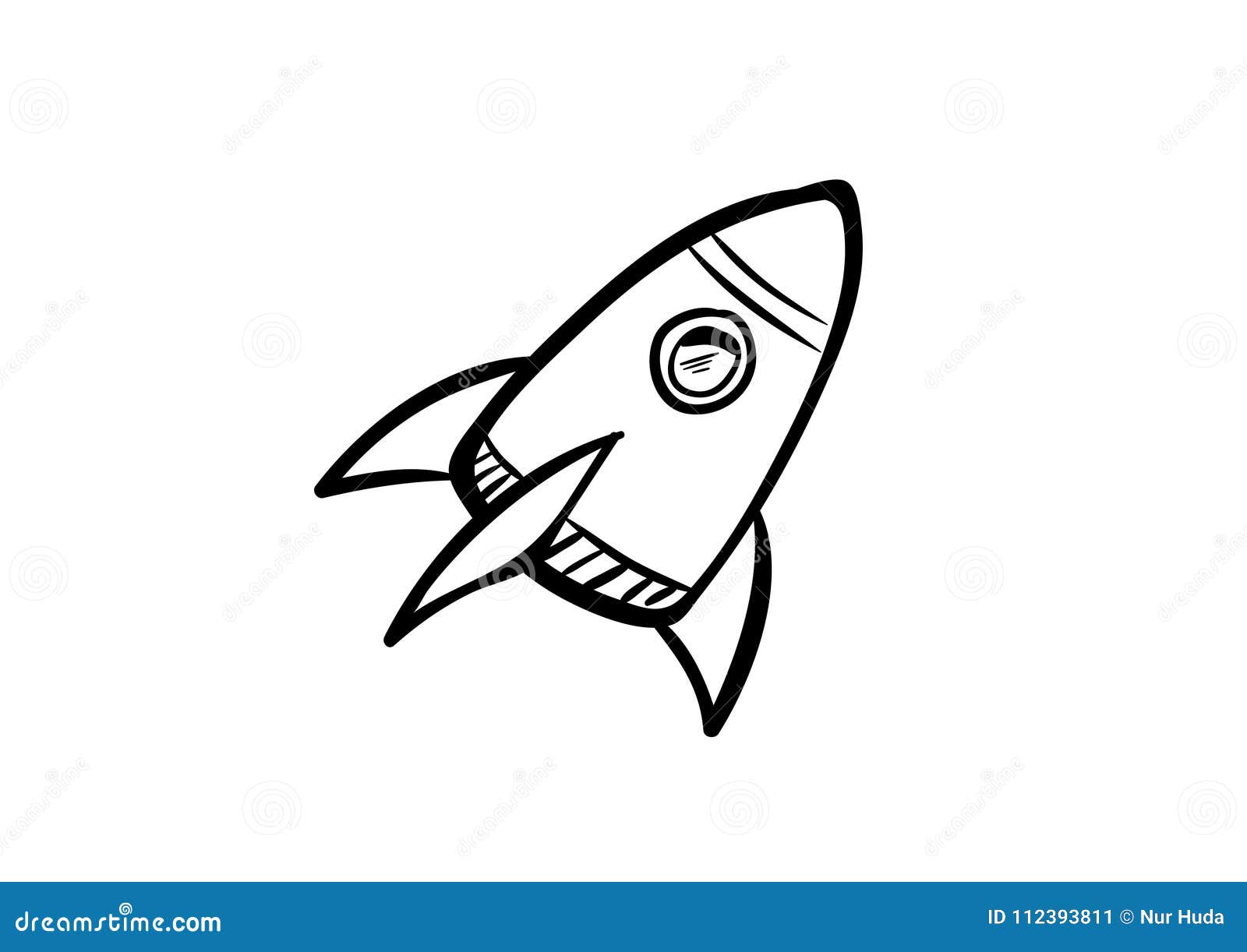 Vector Rocket Icon with Doodle Style Stock Vector - Illustration of ...